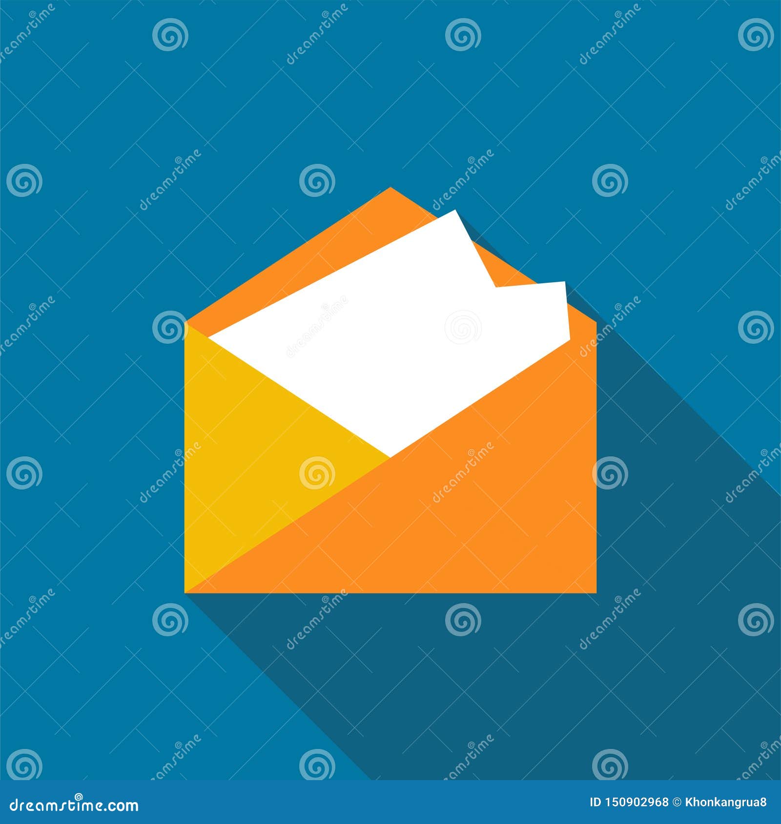 Mail Icon with Long Shadow Black on White Background,Simple Design ...