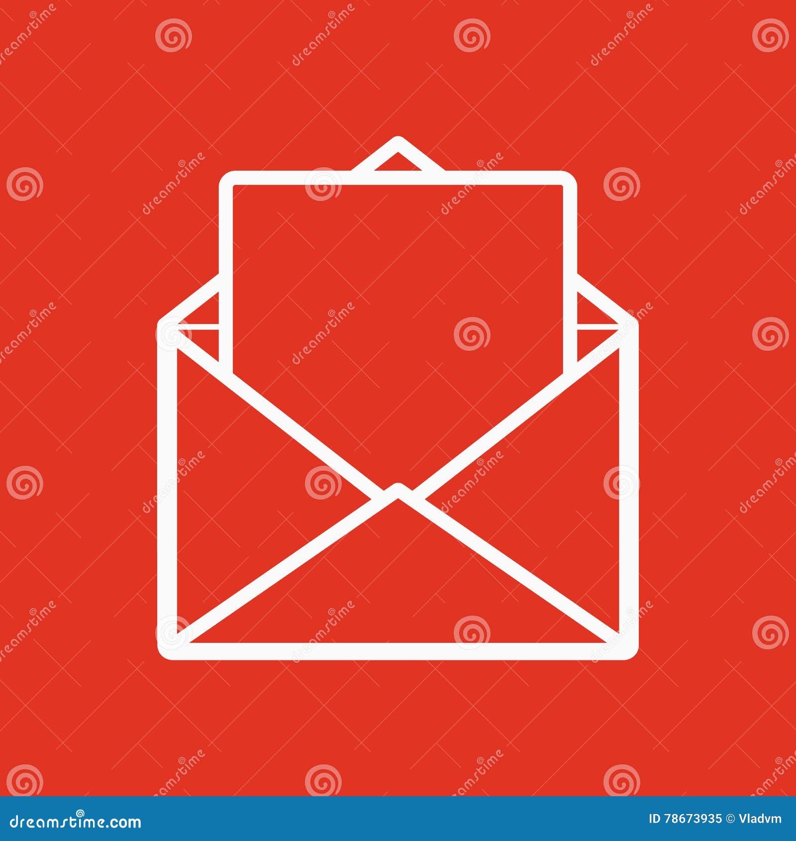 The Mail Icon. Open Envelope Symbol Stock Vector - Illustration of ...