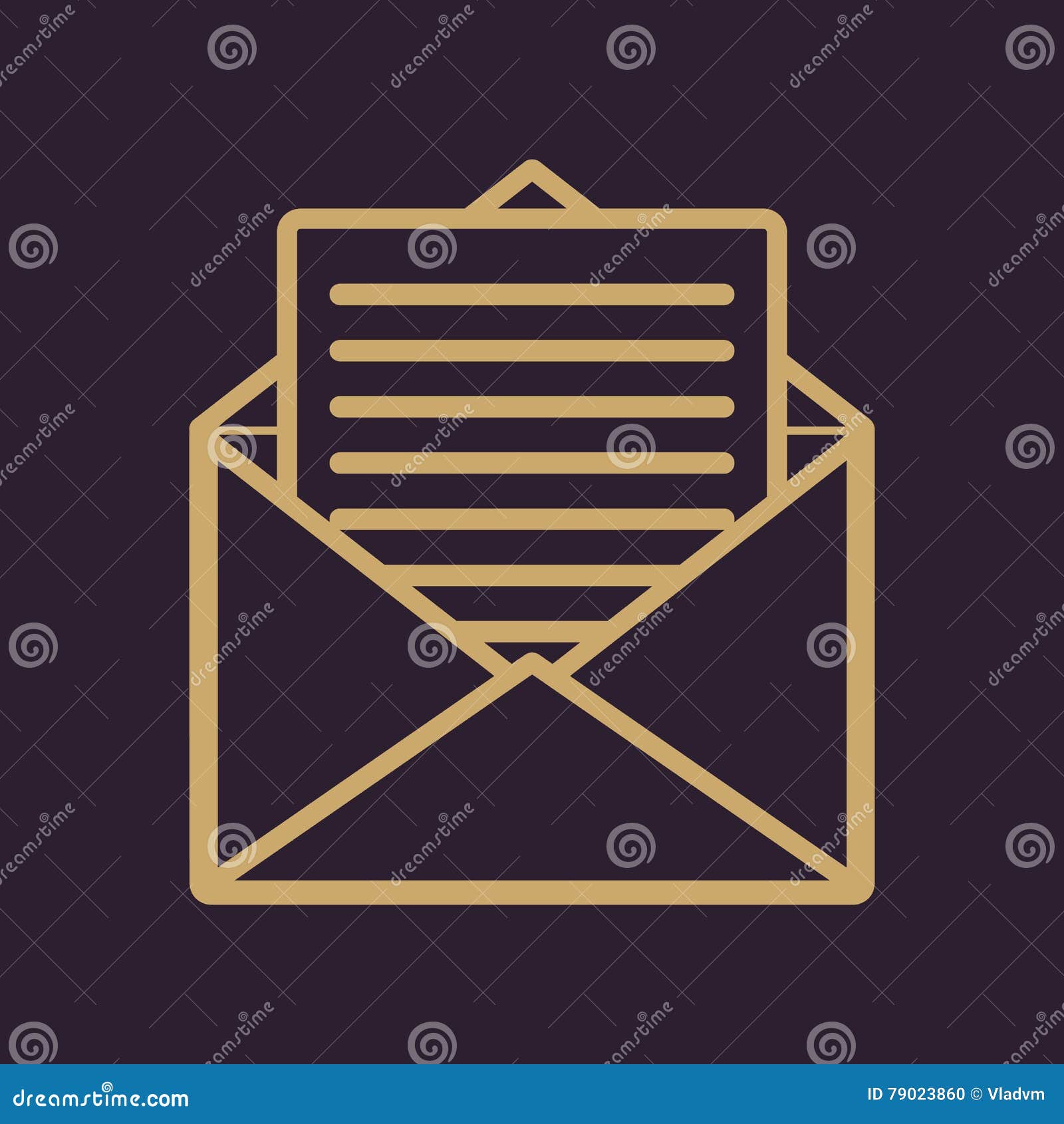 The Mail Icon. Open Envelope Symbol Stock Illustration - Illustration ...