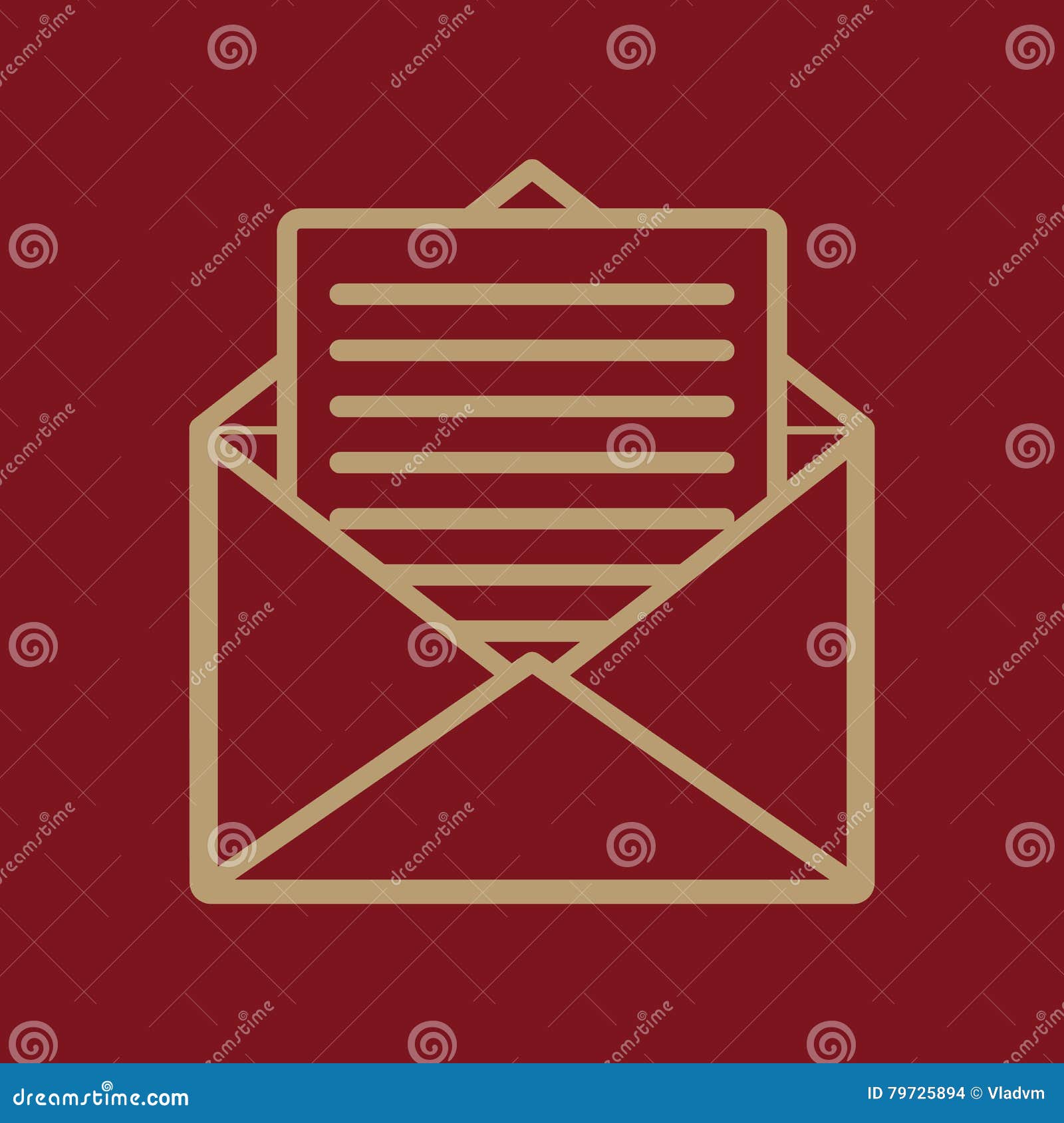 The Mail Icon. Open Envelope Symbol Stock Vector - Illustration of ...