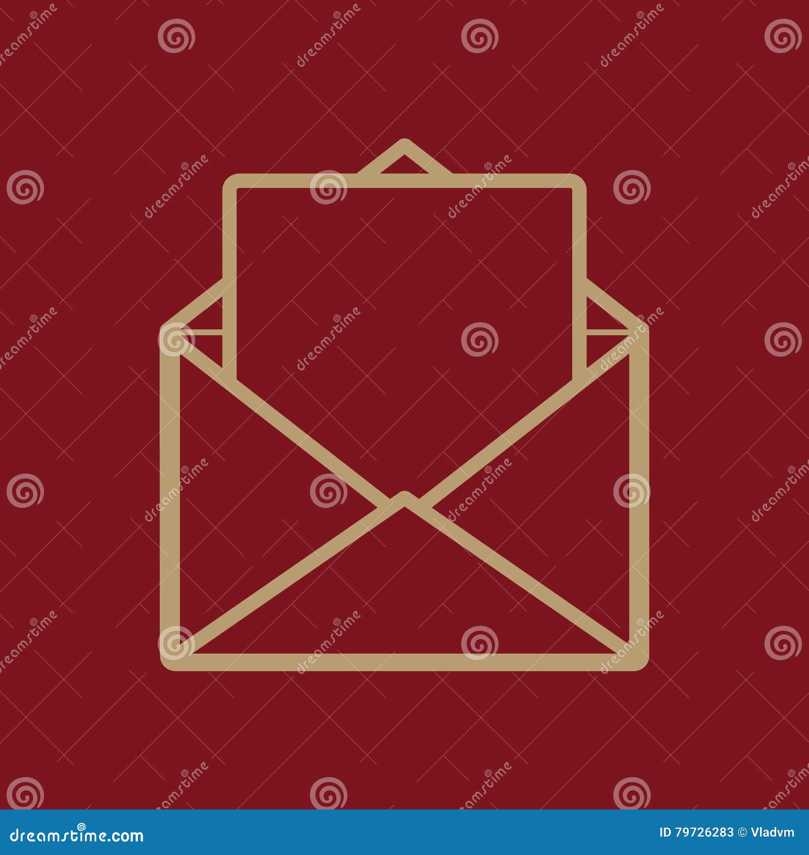 The Mail Icon. Open Envelope Symbol Stock Vector - Illustration of seal ...