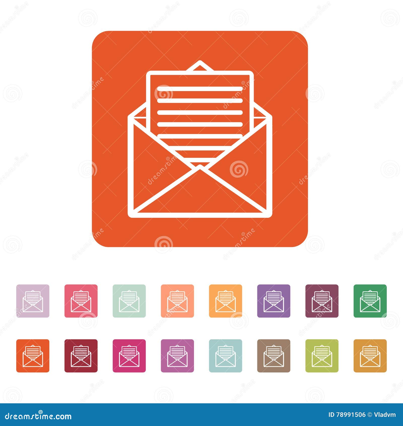 The Mail Icon. Open Envelope Symbol Stock Vector - Illustration of ...