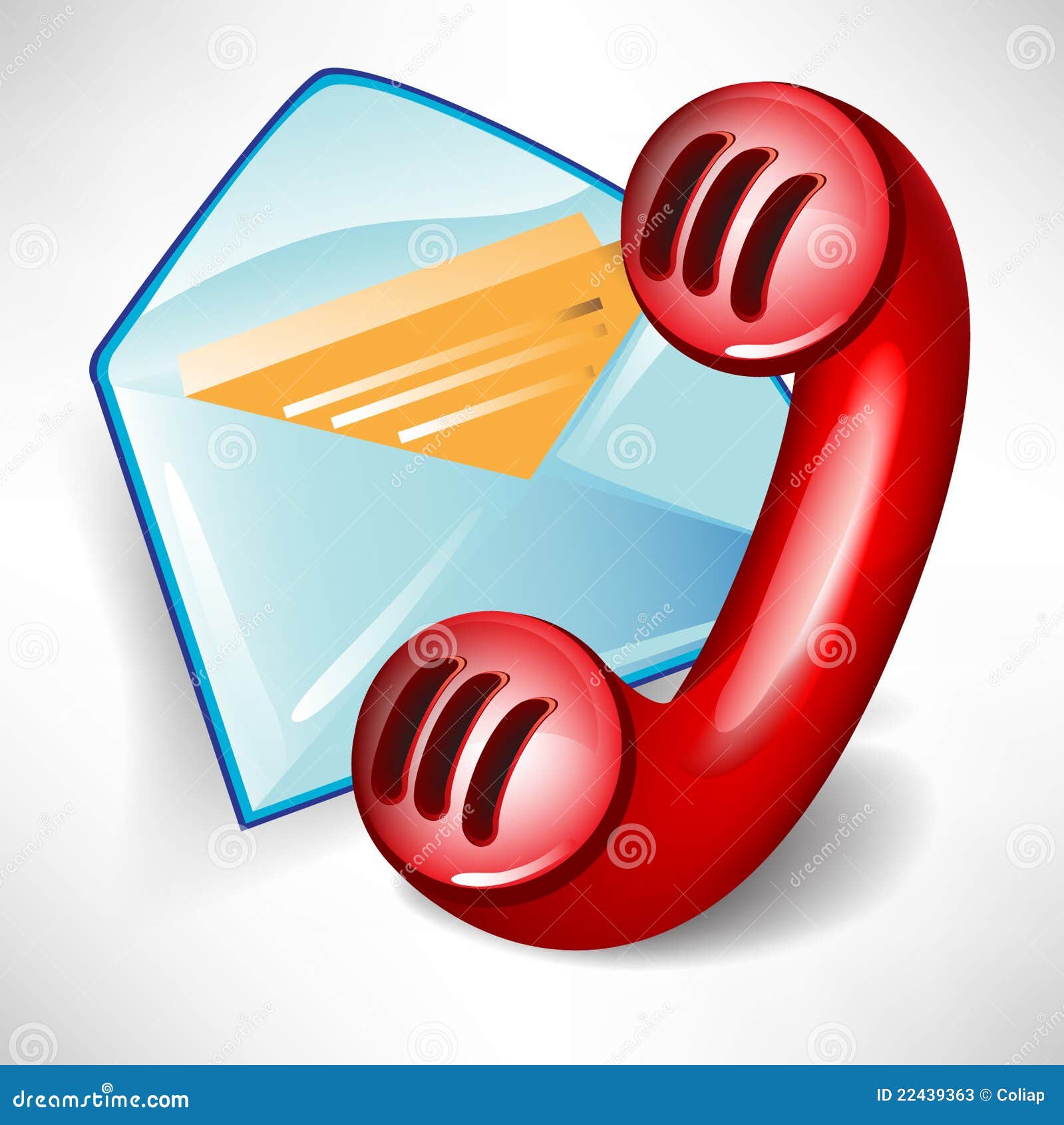 Mail Icon and Red Telephone Stock Vector - Illustration of paper ...