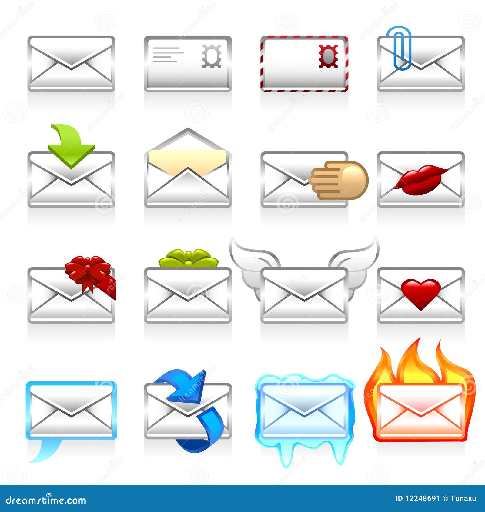 Mail Icon Set Cartoon Vector | CartoonDealer.com #12248691
