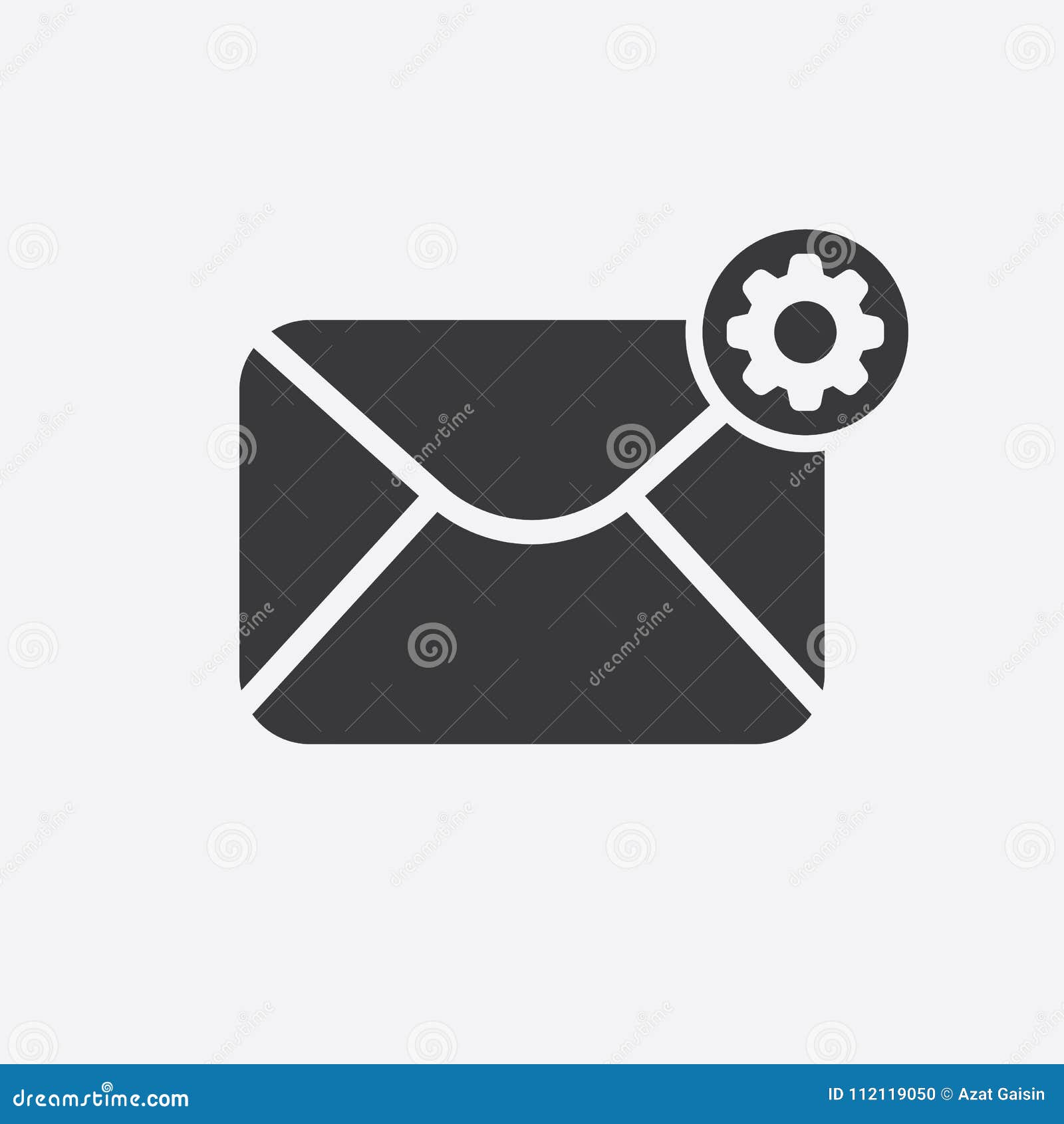 Mail Icon with Settings Sign. Mail Icon and Customize, Setup, Manage ...