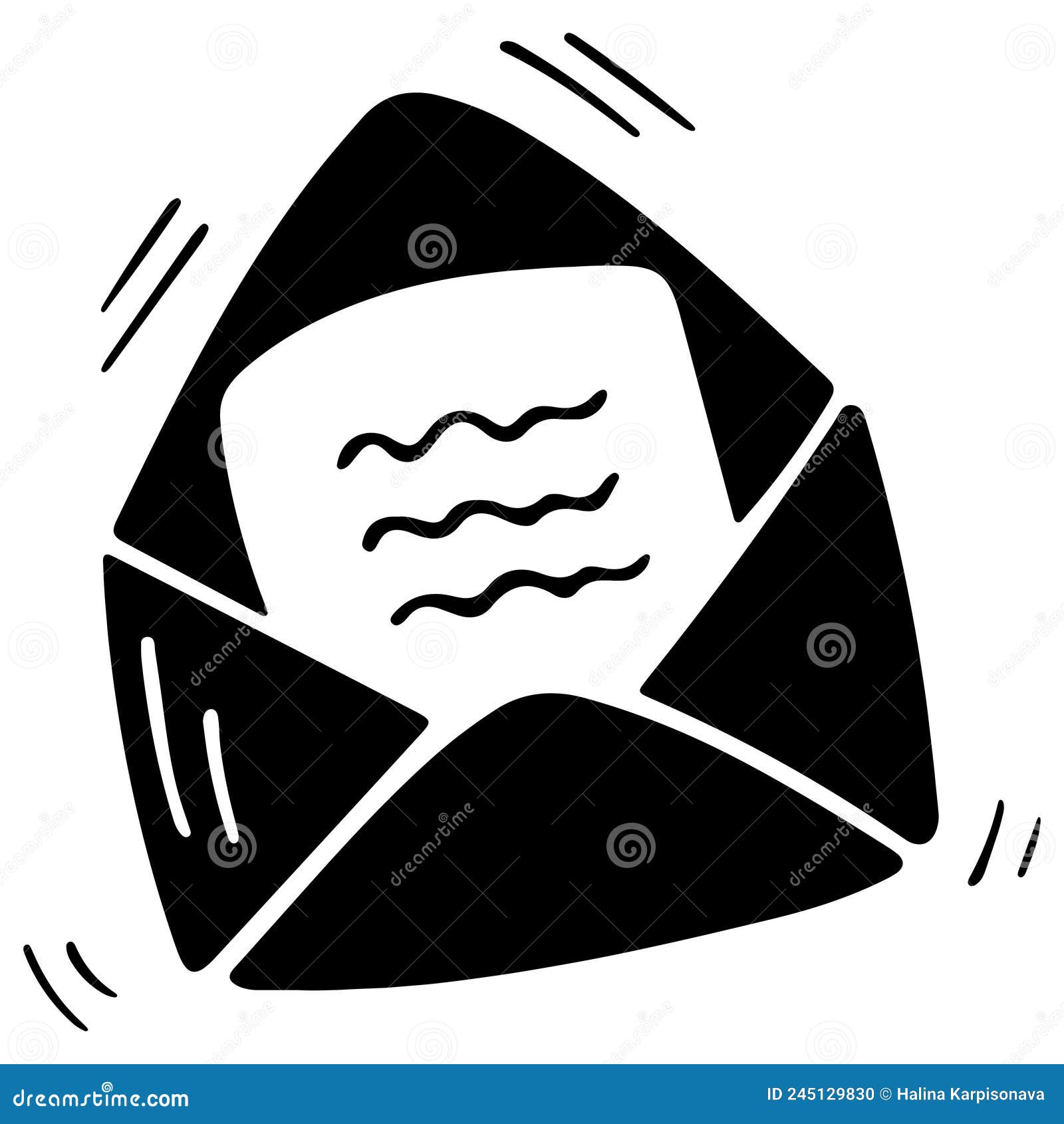 Mail Icon Silhouette Illustration. Doodle Vector Letter Envelope Stock ...