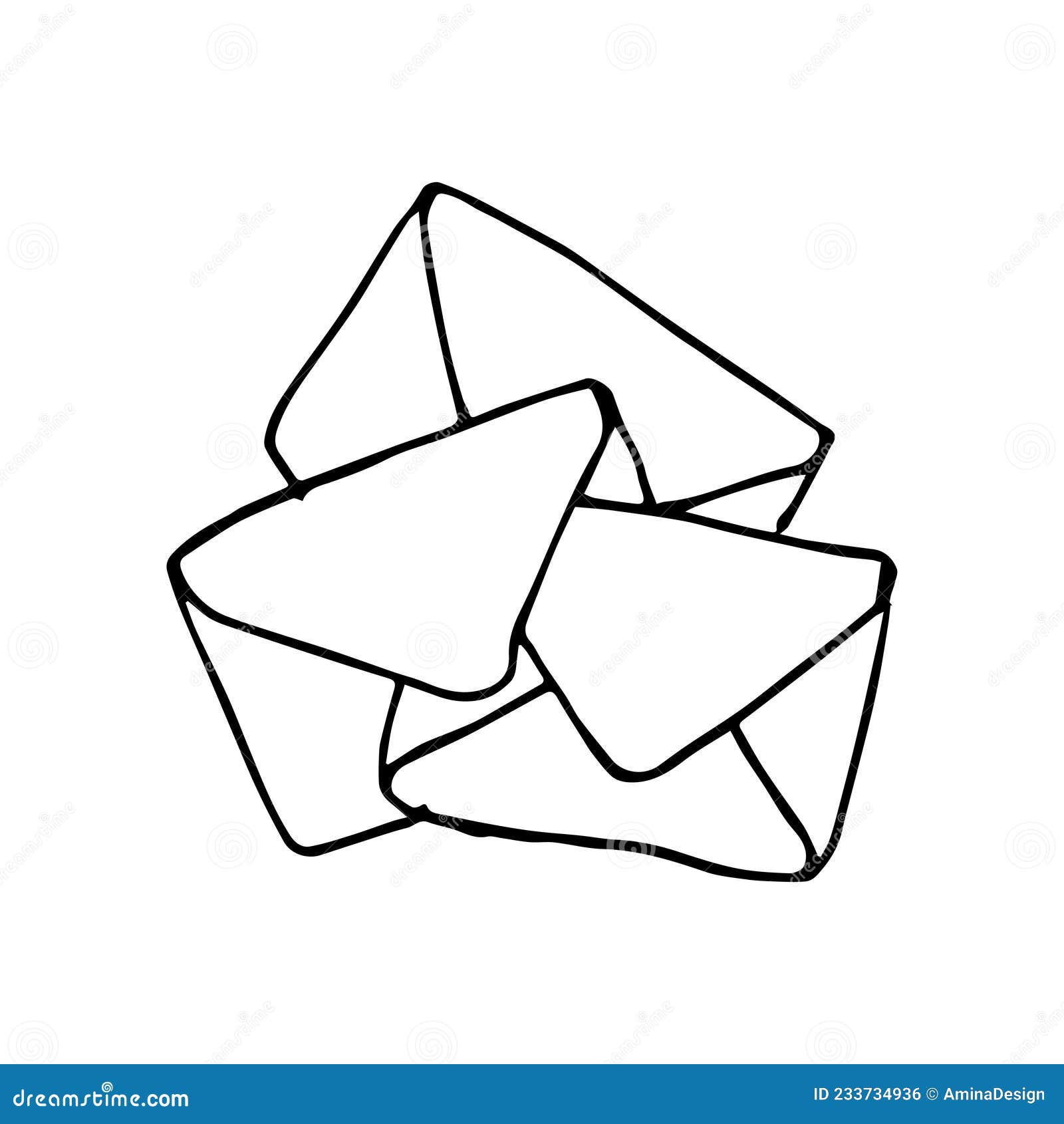 Mail Icon, Stack Closed Envelopes, Email Symbol. Sketch Letter Stock ...