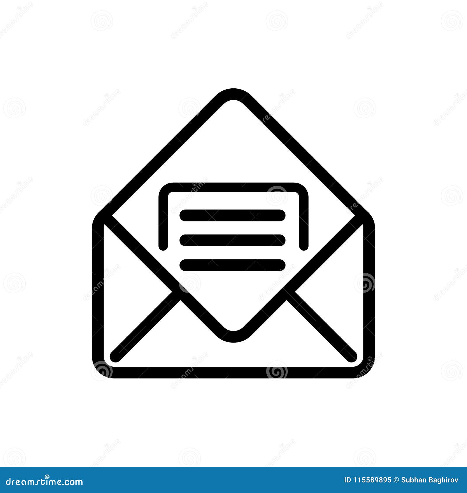 Mail Icon Ui Simple Style Flat Illustration Stock Vector - Illustration ...