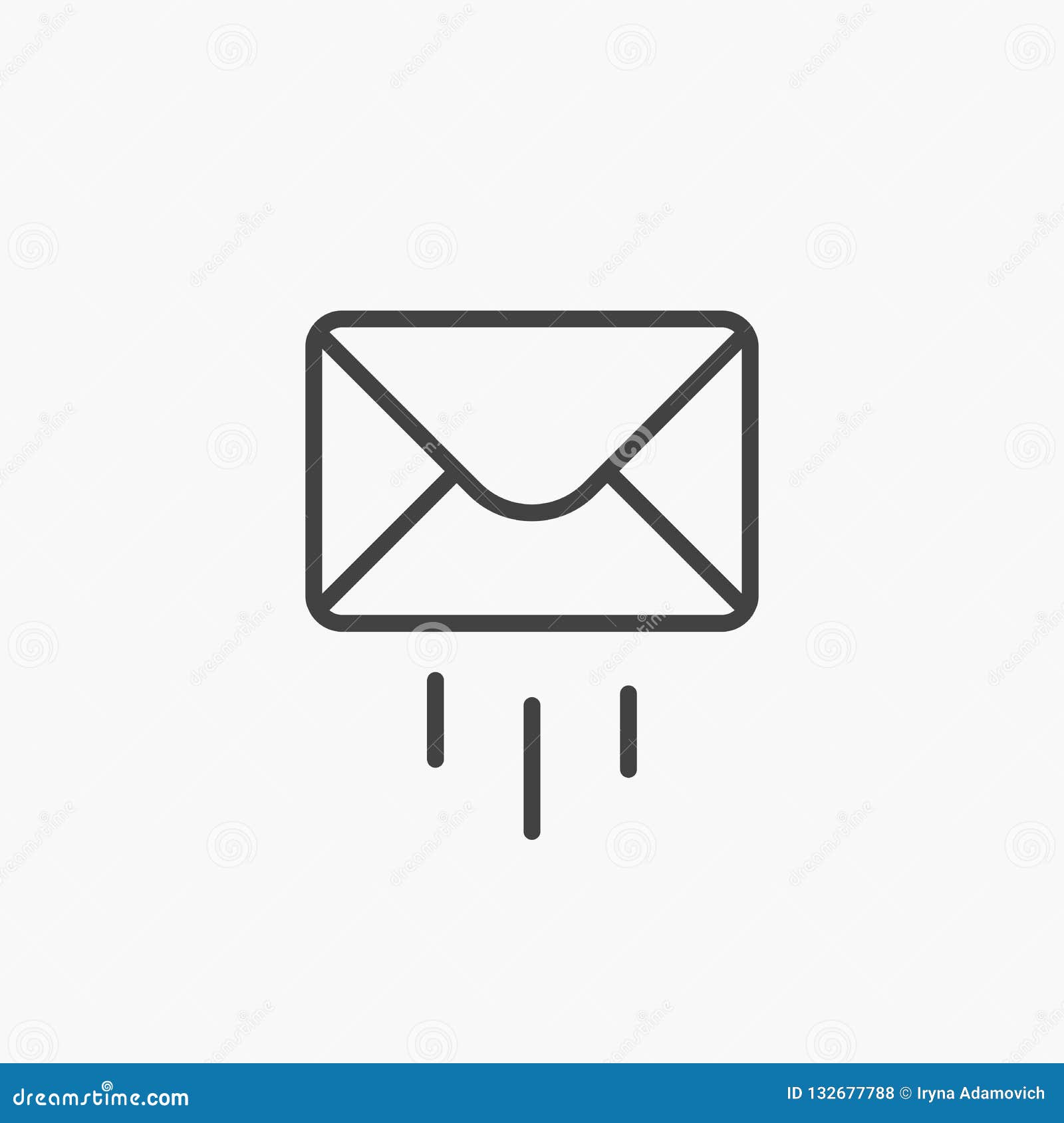 Mail Icon. Vector Email. Send Letter. Black Line Outline Thin Sign. Web ...