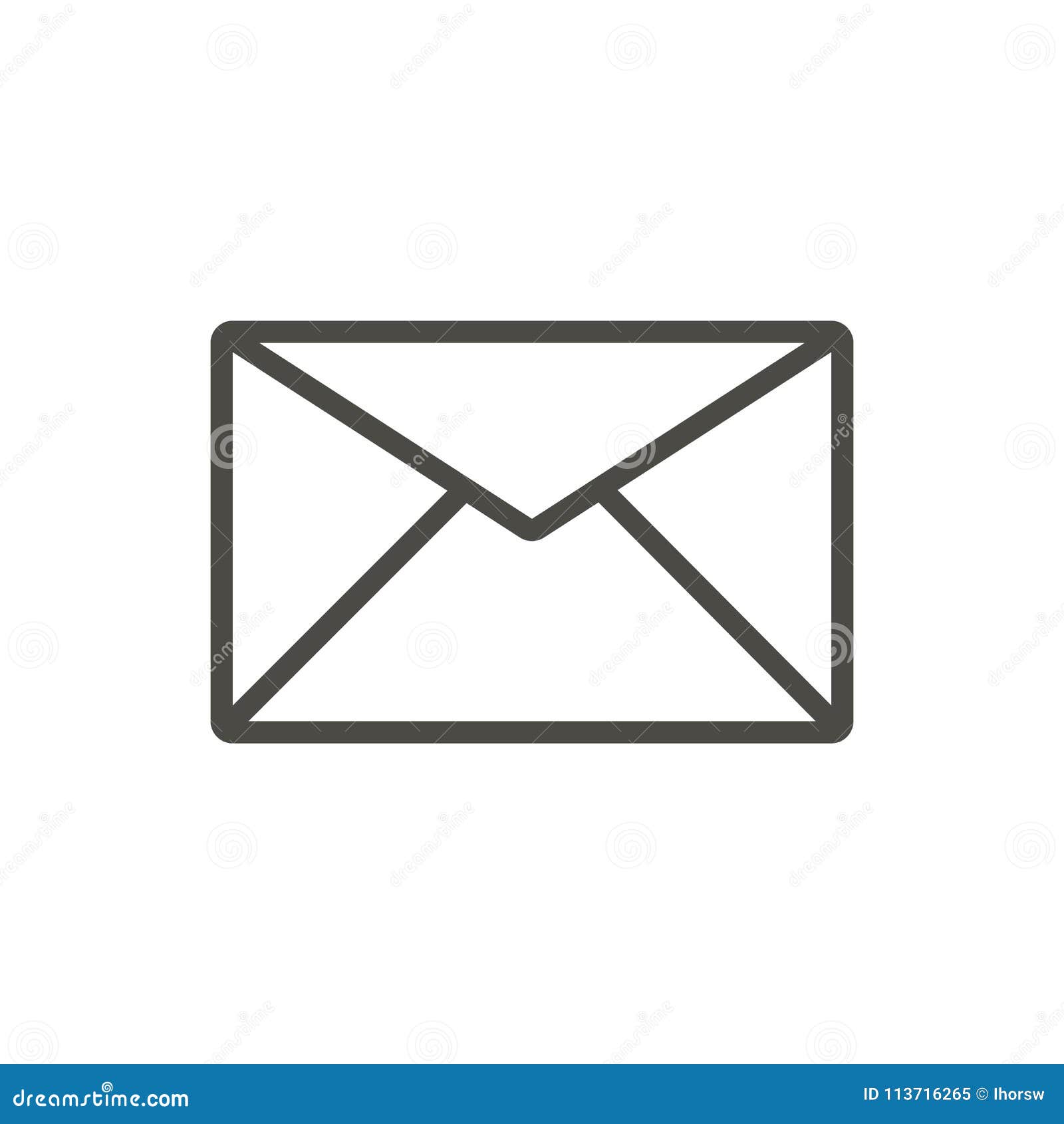 Mail Icon Vector. Line Email Symbol Stock Vector - Illustration of ...
