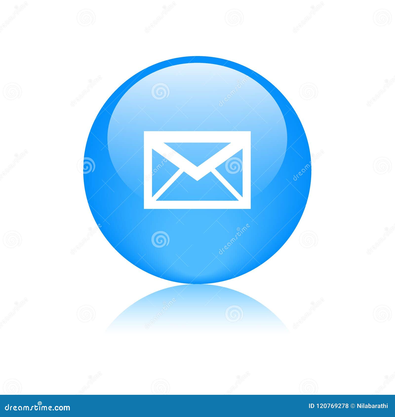 Mail icon web button round stock illustration. Illustration of clip ...