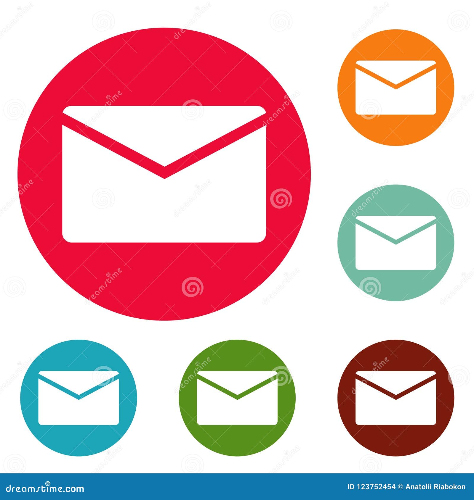 Mail icons circle set stock illustration. Illustration of buttons ...