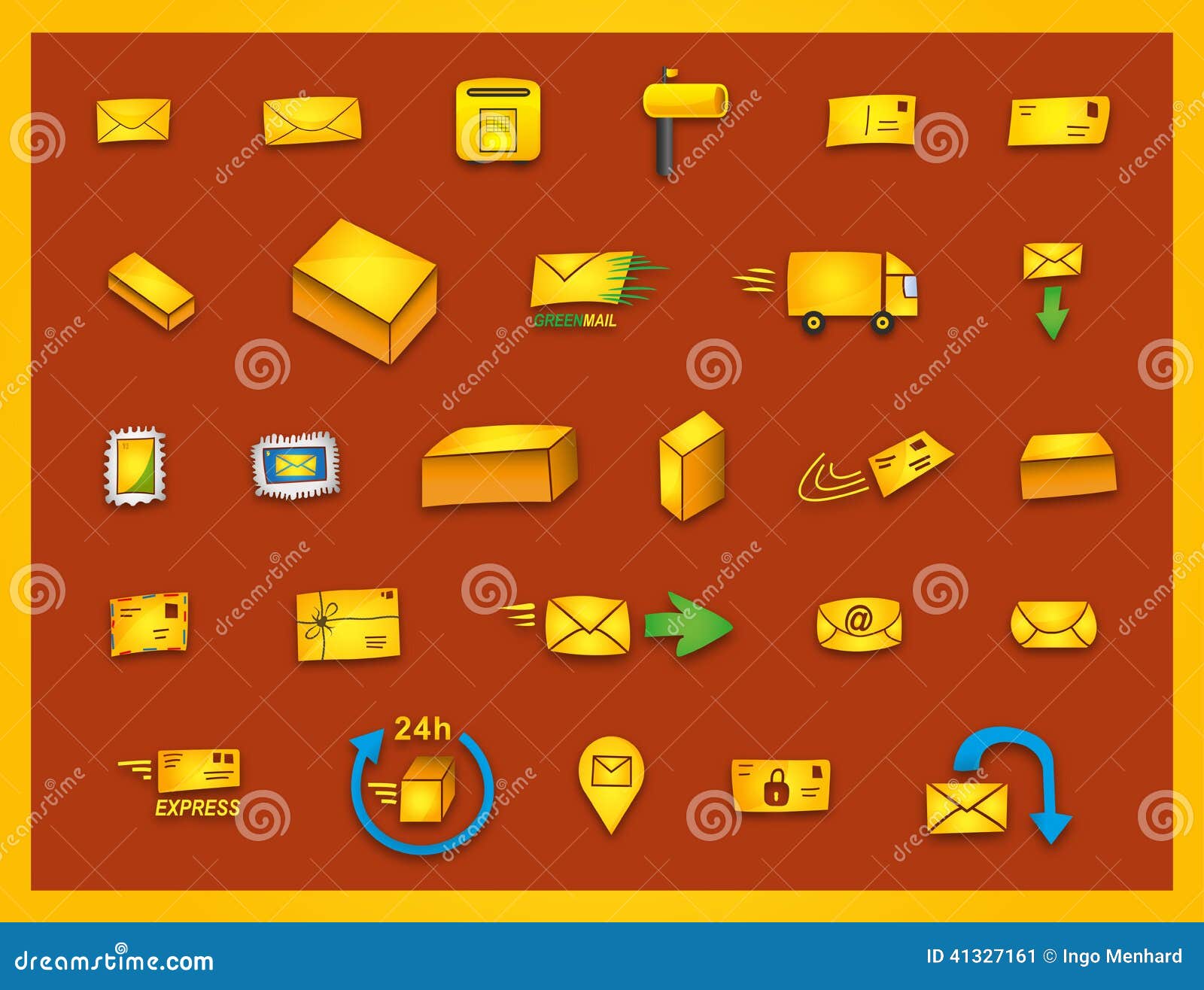 27 Mail Icons - Hand Drawn Coloured Vector Graphics Stock Illustration ...