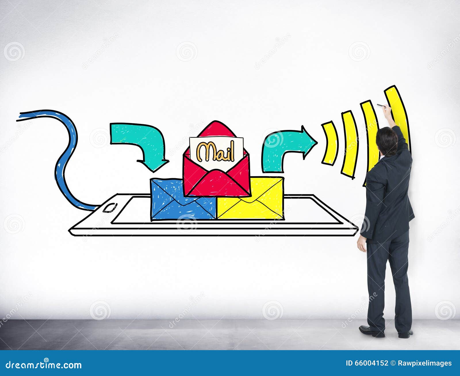 E-mail Inbox. Concept Illustration, Flat Design Linear Style Banner ...