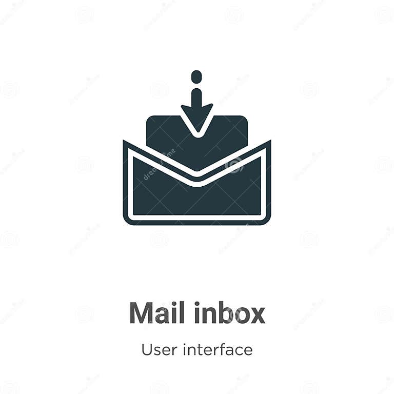 Mail Inbox Vector Icon on White Background. Flat Vector Mail Inbox Icon ...