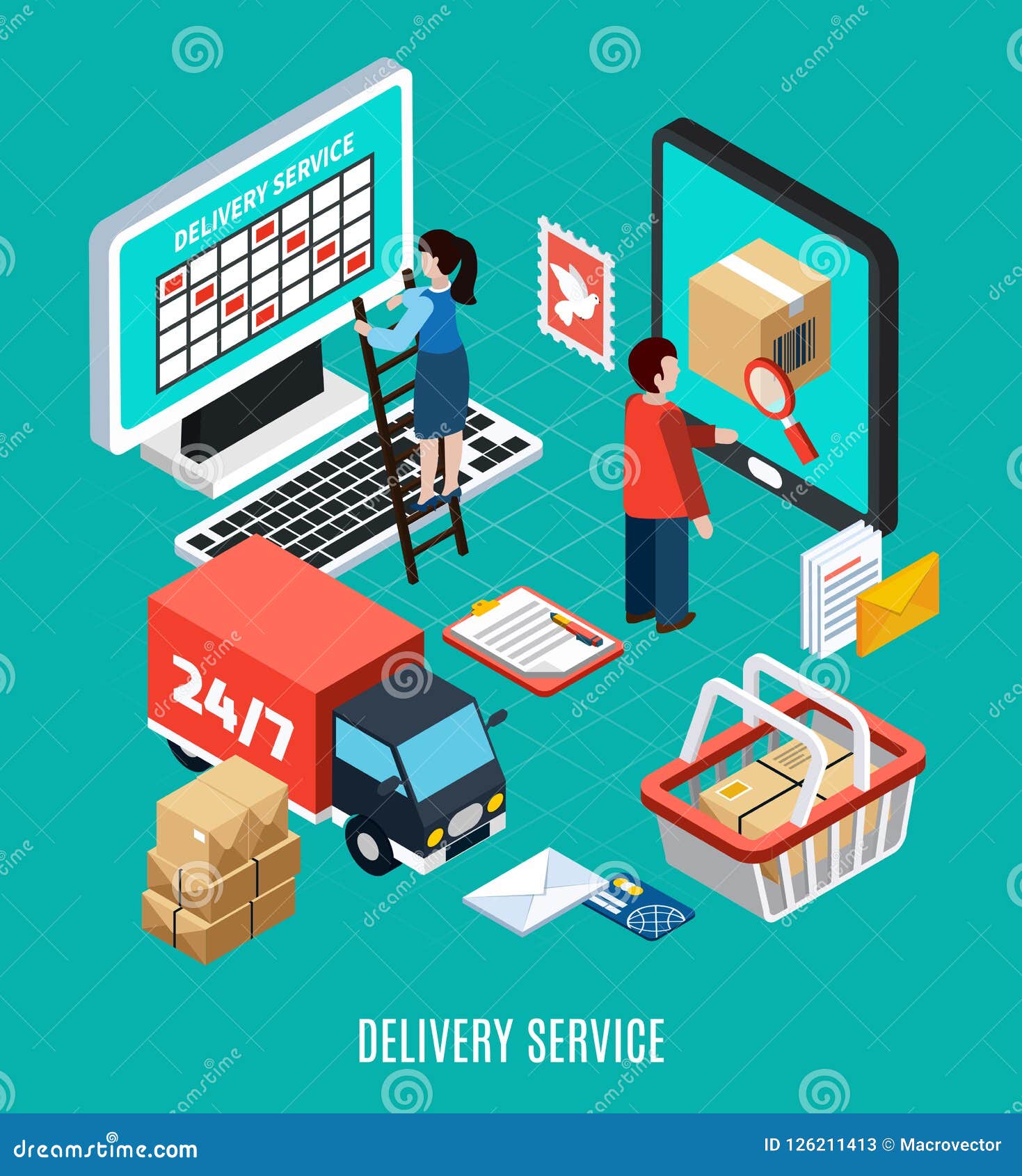 Mail Isometric Flowchart Royalty-Free Illustration | CartoonDealer.com ...