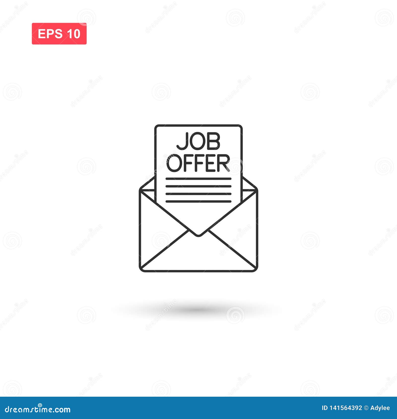 Mail Job Offer Vector Isolated Stock Vector - Illustration of simple ...