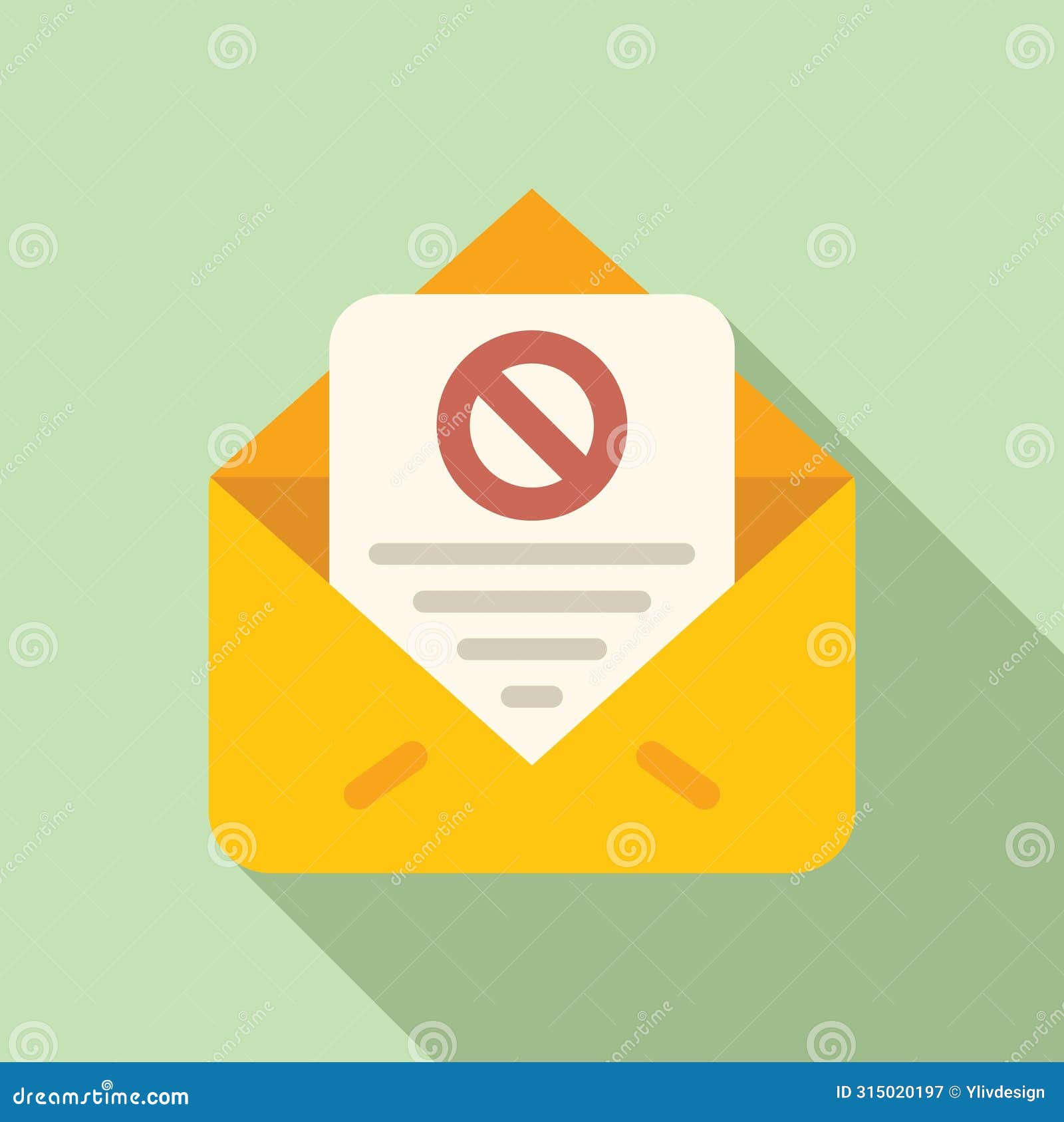 Mail Letter Disclaimer Icon Flat Vector. Finance Document Stock Vector ...