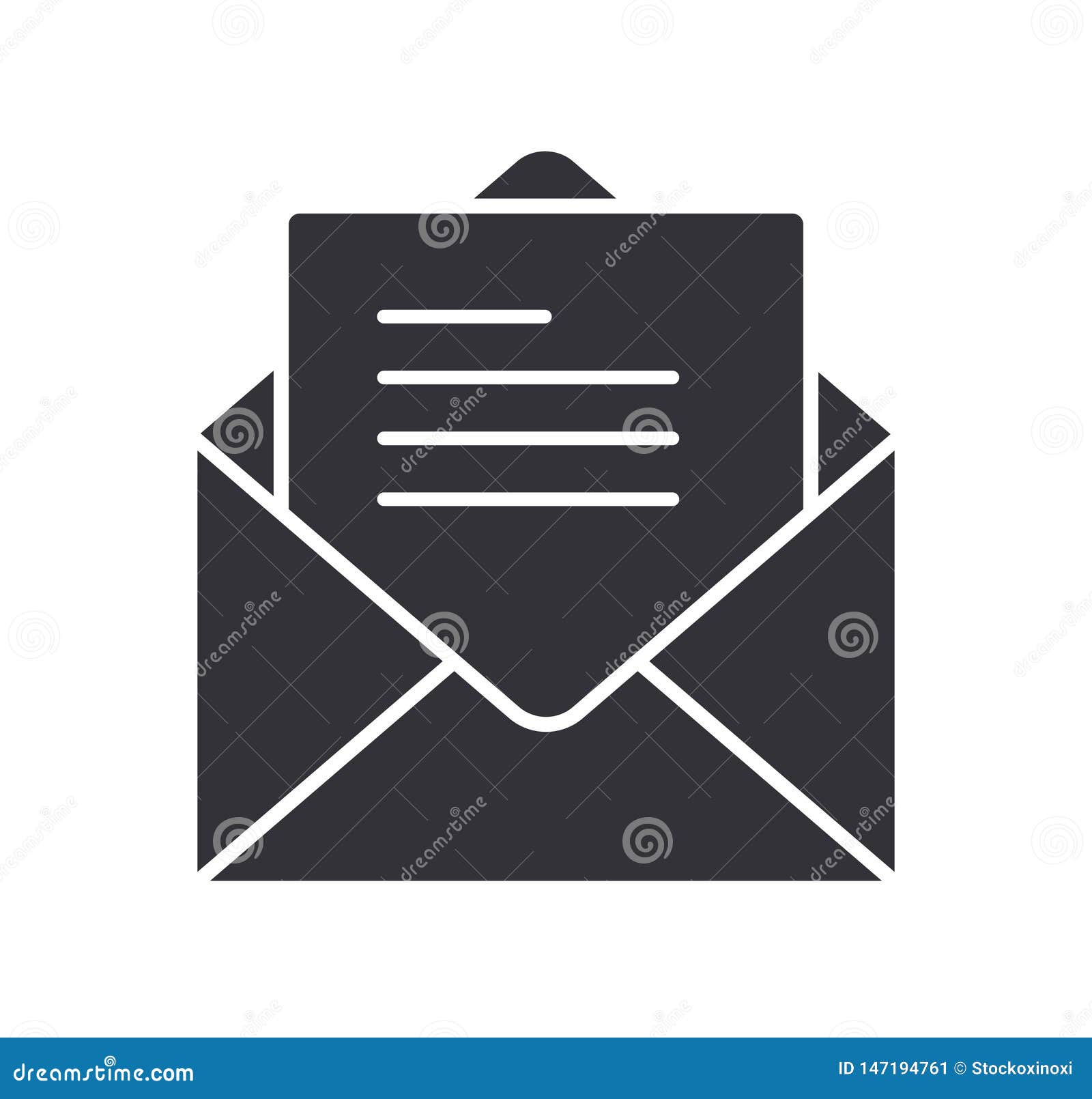 Mail Letter Message Icon Symbol Flat Vector Illustration Stock Vector ...