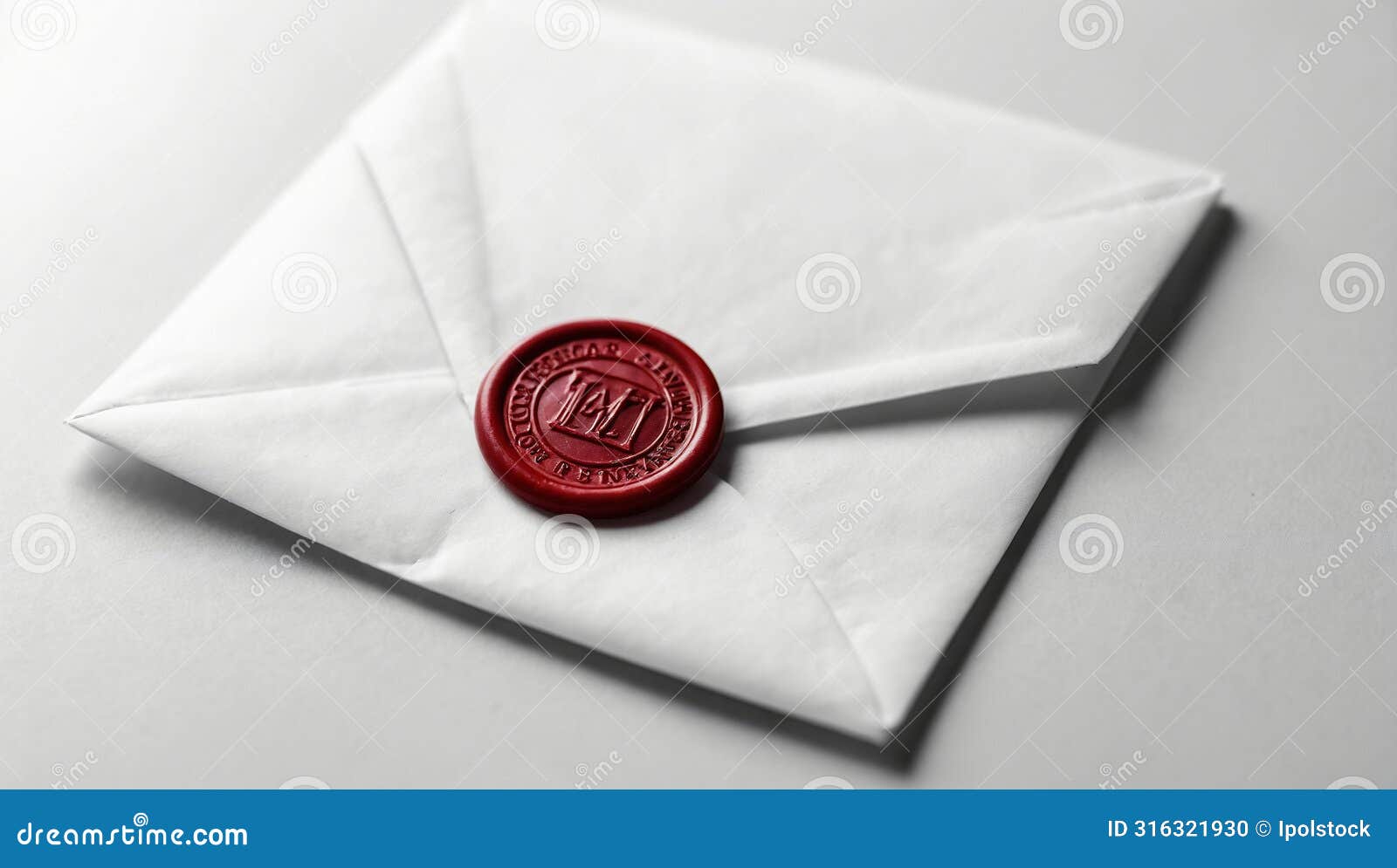A Mail Letter Paper Envelope Sealed with a Red Wax Seal Stock Illustration - Illustration of ...