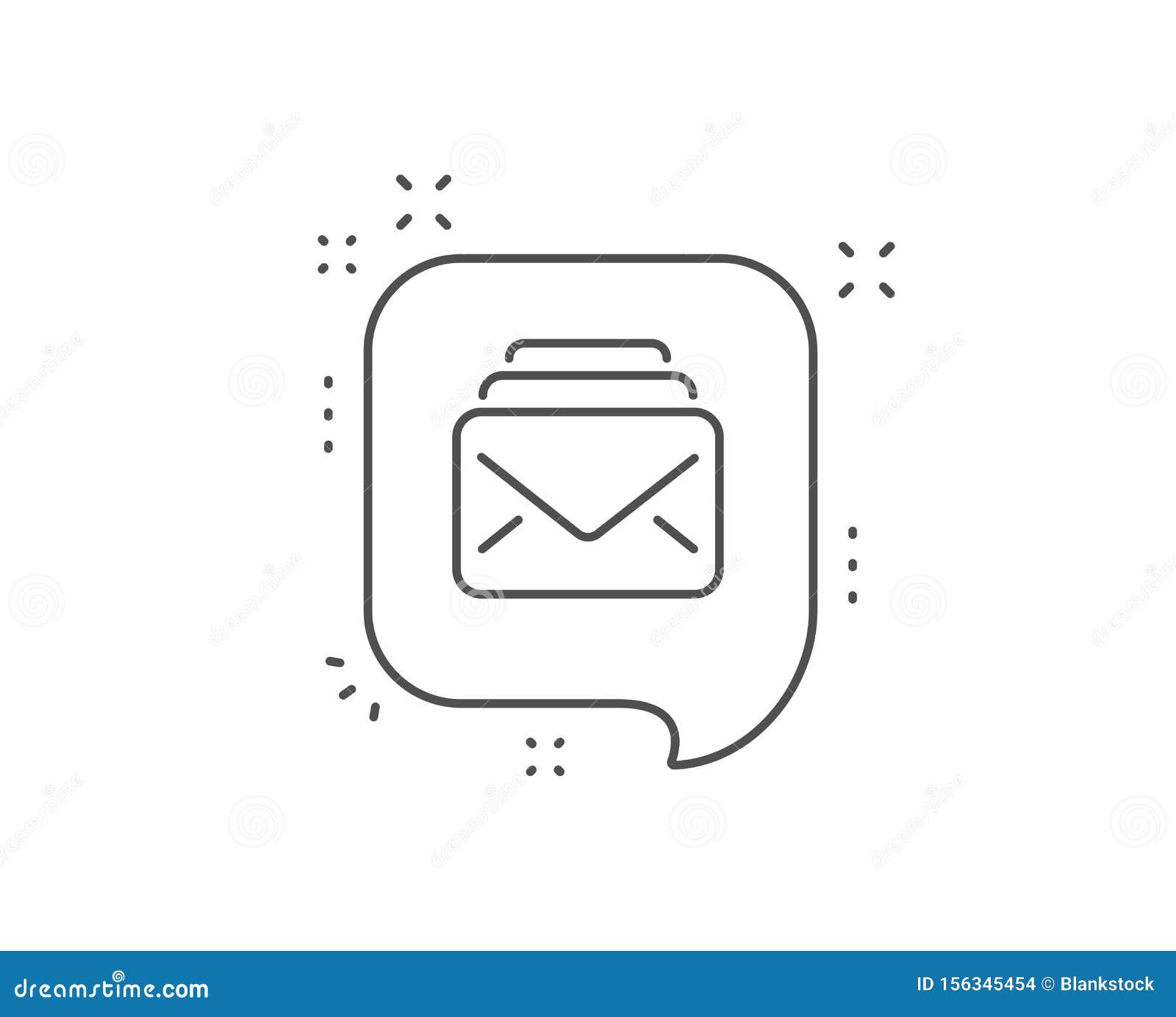 Mail Line Icon. New Messages Correspondence Sign. Vector Stock Vector ...