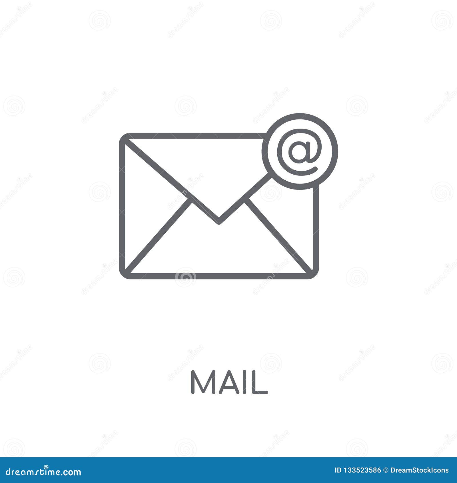 Mail Linear Icon. Modern Outline Mail Logo Concept on White Back Stock ...