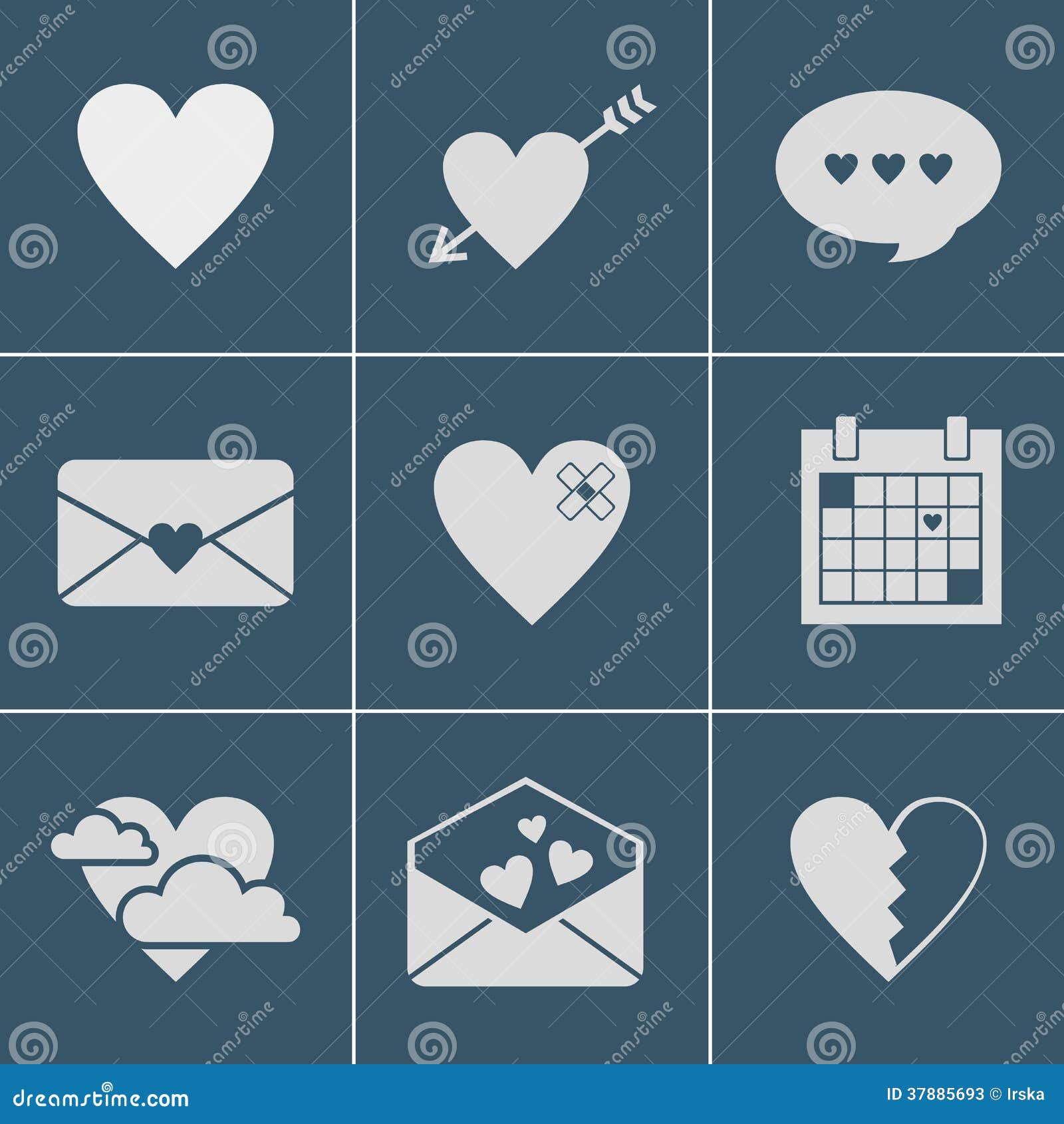Mail love icons stock vector. Illustration of global - 37885693