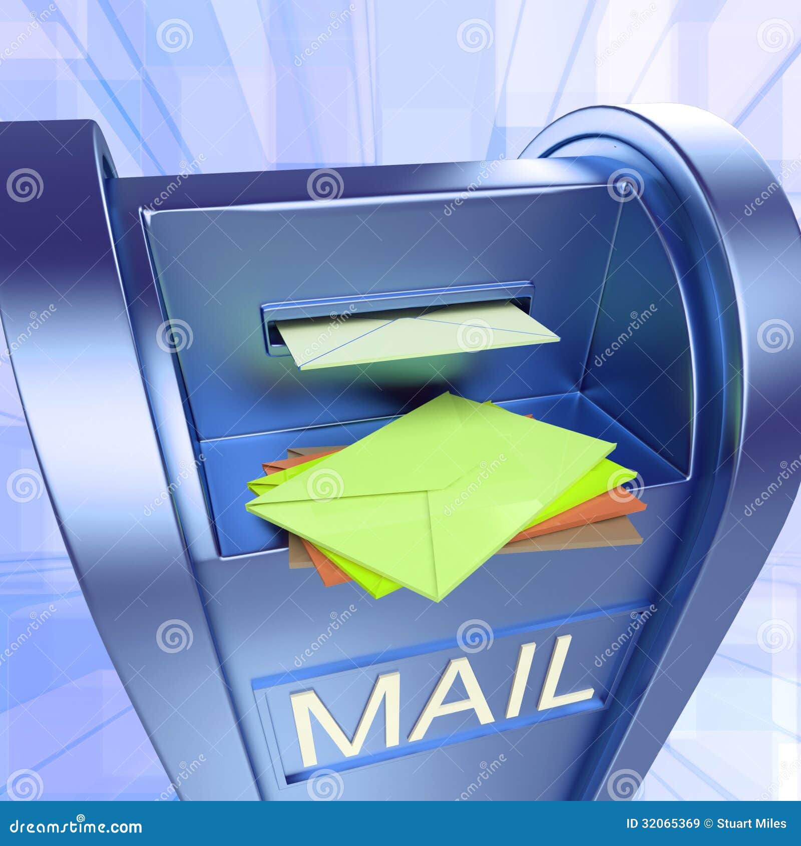 Mail on Mailbox Showing Sending Letters Stock Illustration ...