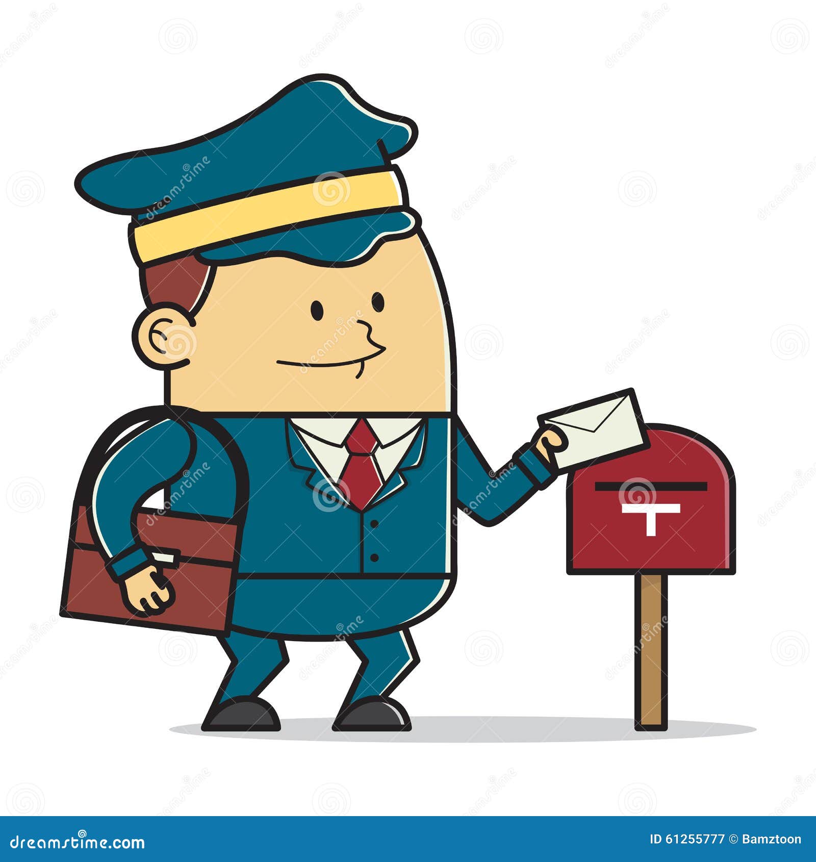 Postman with letter stock vector. Illustration of stuff - 61255777