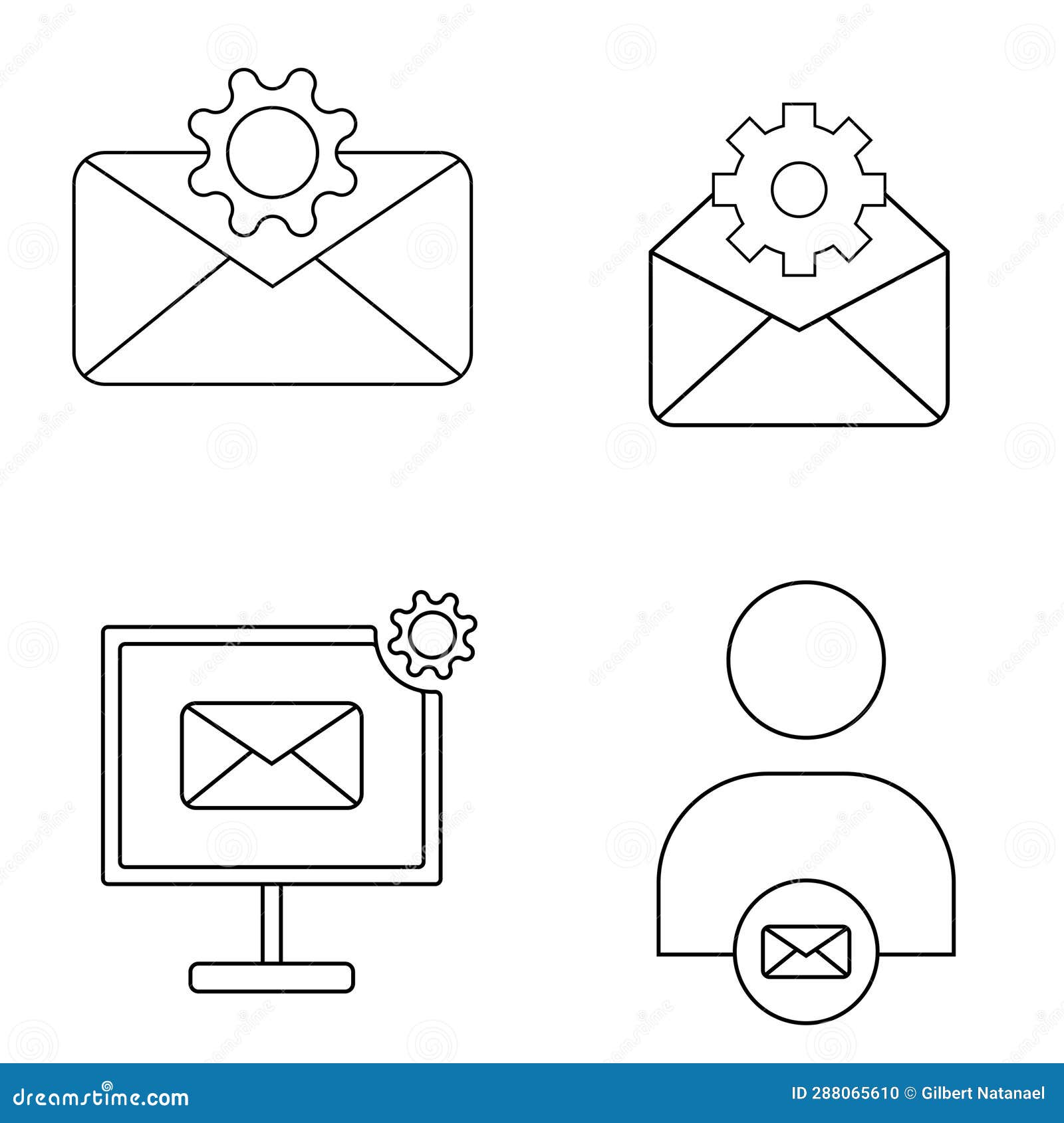 Mail Management Icon with Minimalist Design, Eps 10 Vector Stock ...