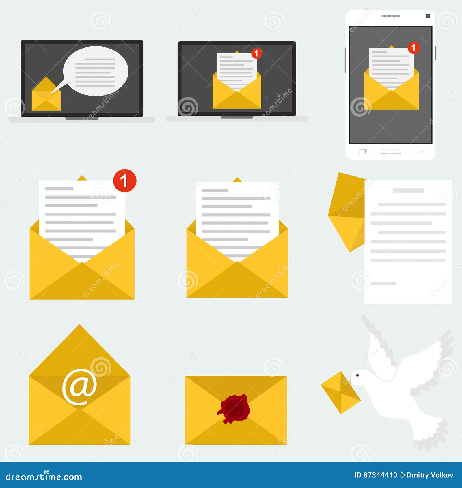 Mail, message, letter. stock illustration. Illustration of internet ...