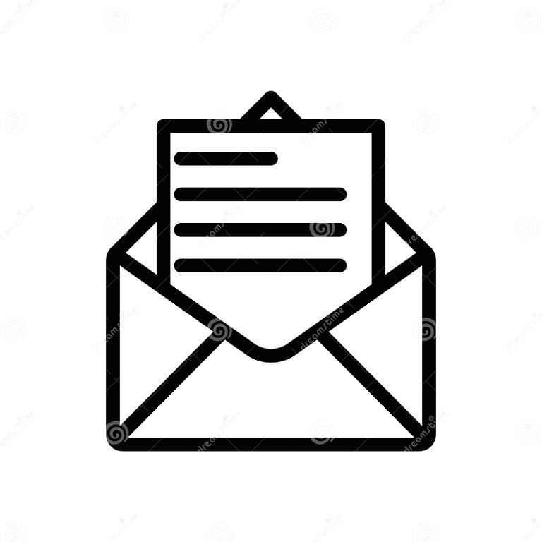 Mail Message Linear Logo Mark in Black and White Stock Vector ...