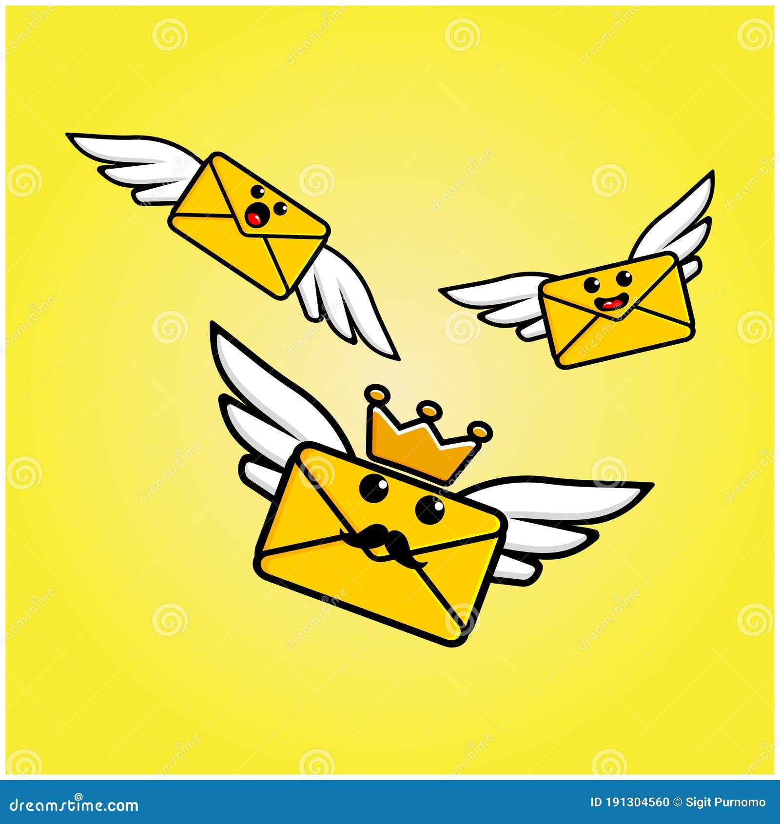 Mail Message Symbol with Wings Illlustration Stock Vector ...