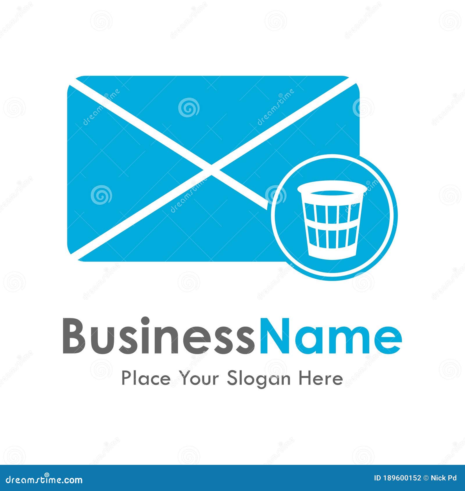 Mail Message with Trash Bin Logo Vector Template Stock Vector ...