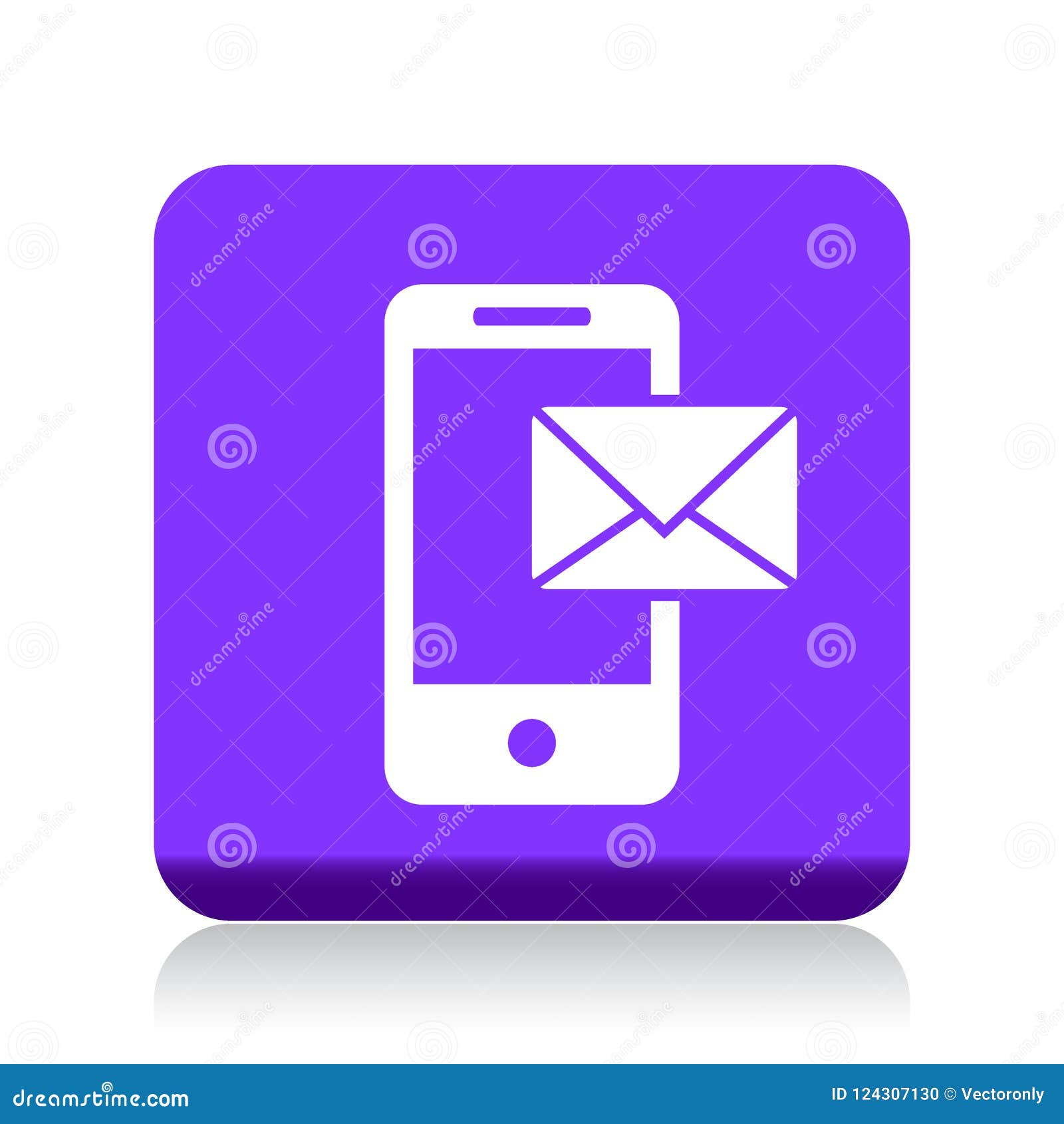 Mail on mobile icon stock illustration. Illustration of concept - 124307130