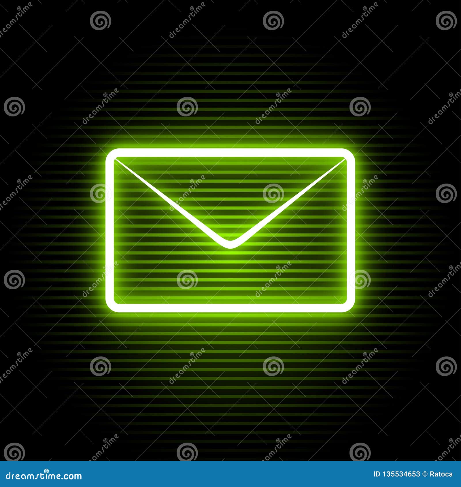 Mail neon symbol stock illustration. Illustration of check - 135534653