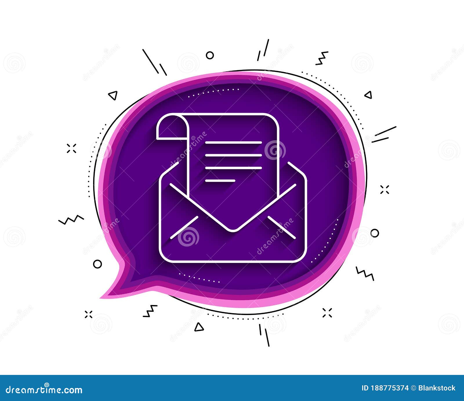 Mail Newsletter Line Icon. Read Message Correspondence Sign. Vector ...