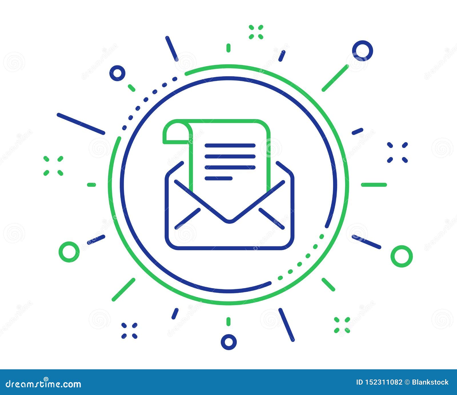 Mail Newsletter Line Icon. Read Message Correspondence Sign. Vector ...