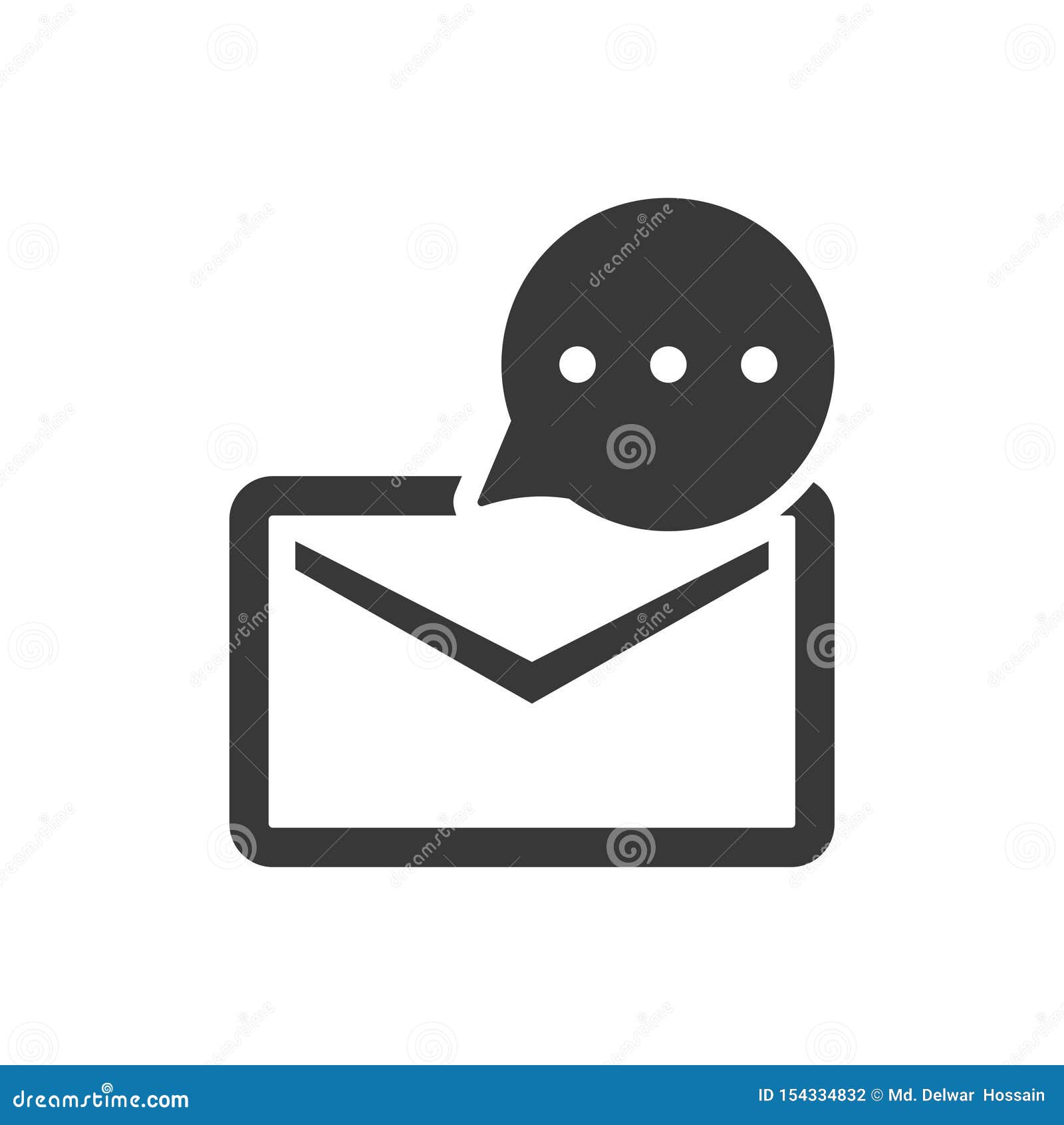 Mail notification icon stock vector. Illustration of email - 154334832