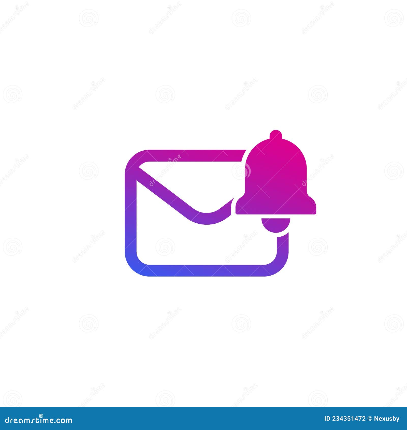 Mail Notification Icon on White Stock Vector - Illustration of receive ...