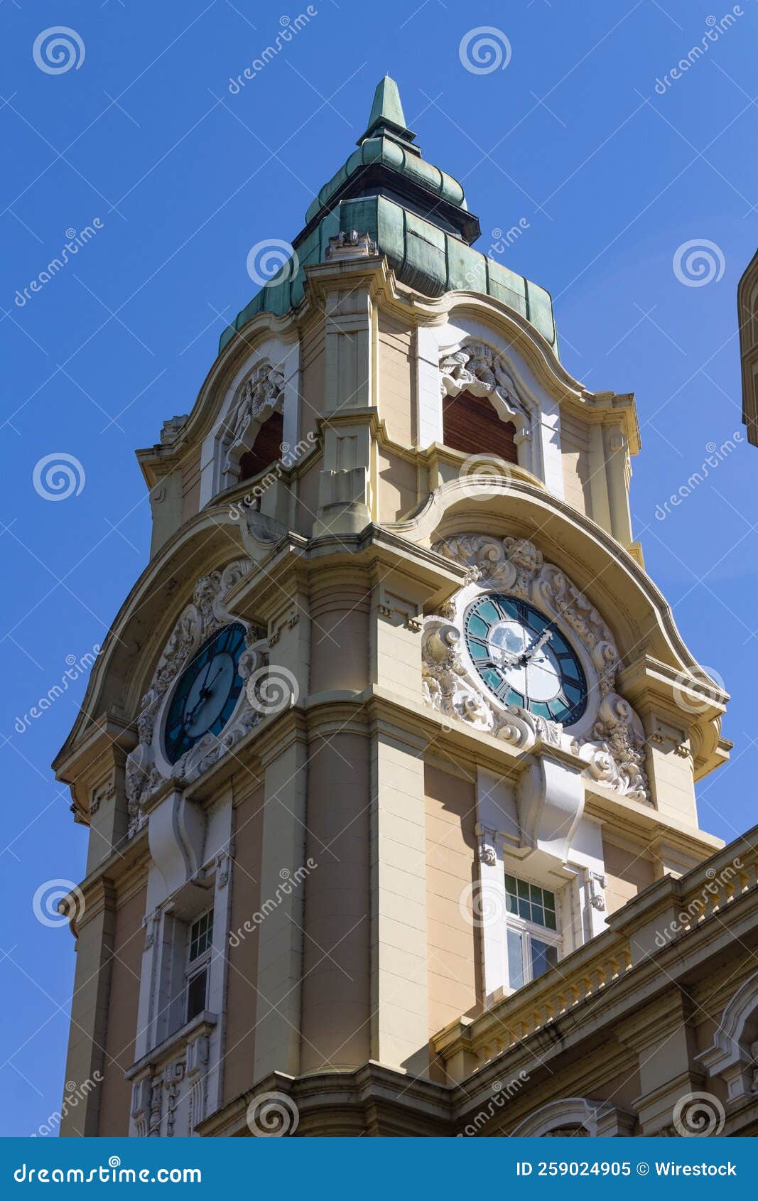 Mail Office Building with Its Clock Tower in the Downtown of Porto ...