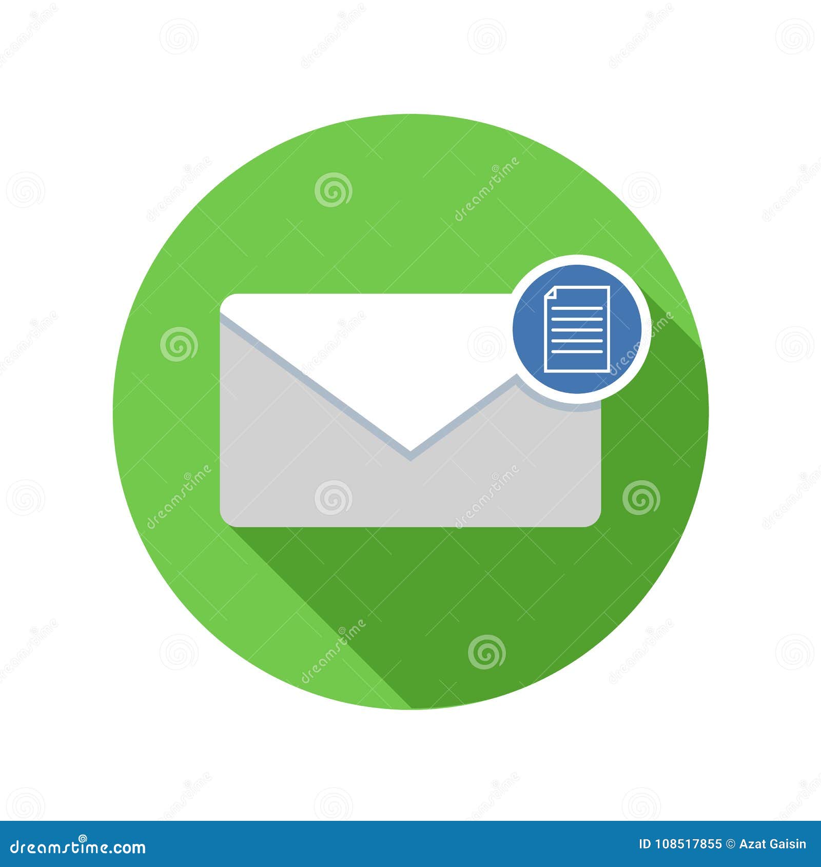 Mail Options Icon. Email Icon with Long Shadow Stock Vector ...