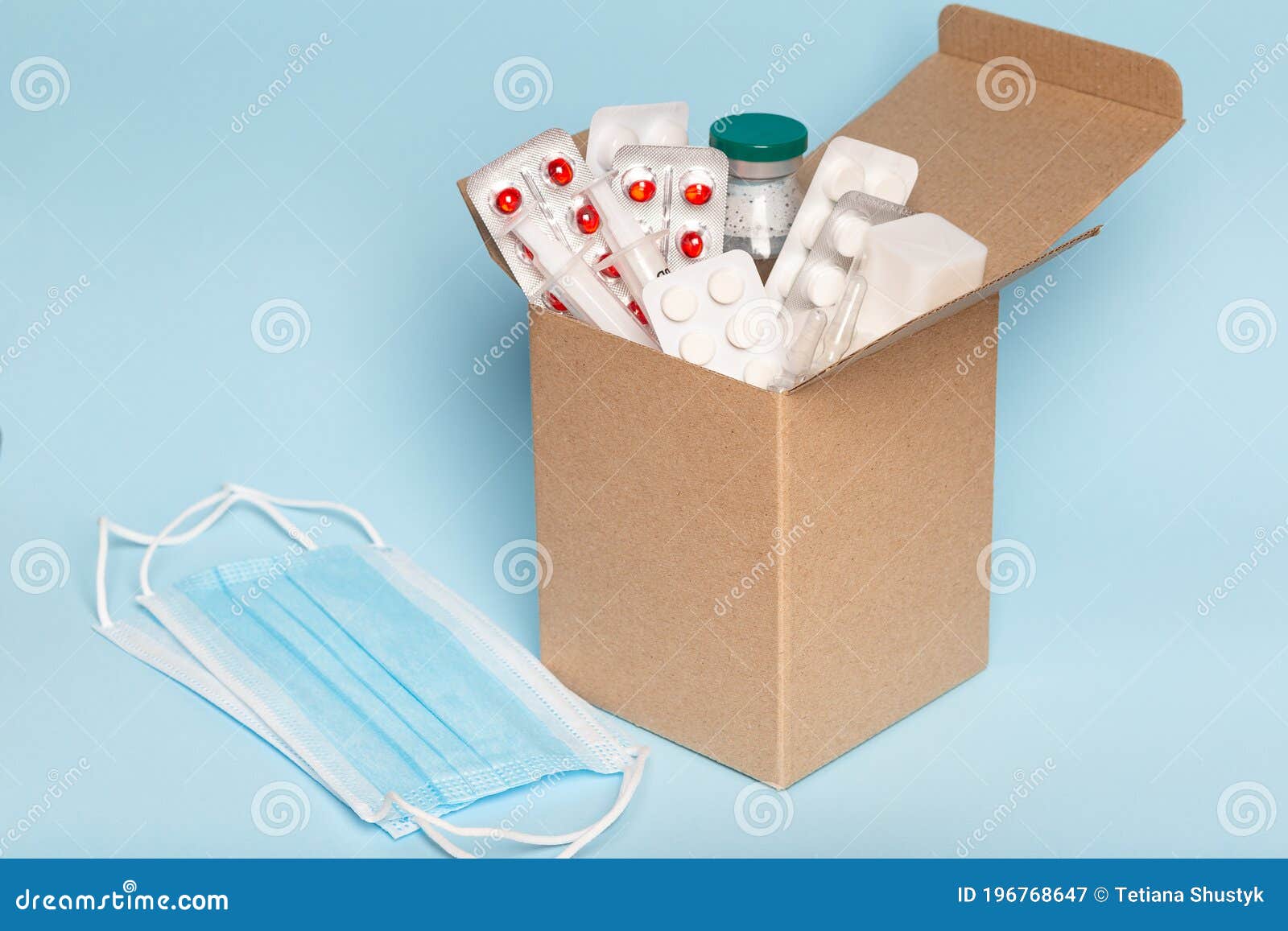 Mail Order Medication Containers with Shipping Boxes. Stock Image ...