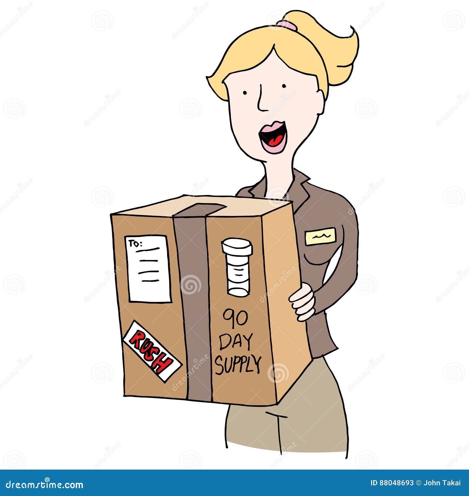 Mail Order Medication Delivery Girl Stock Vector - Illustration of ...