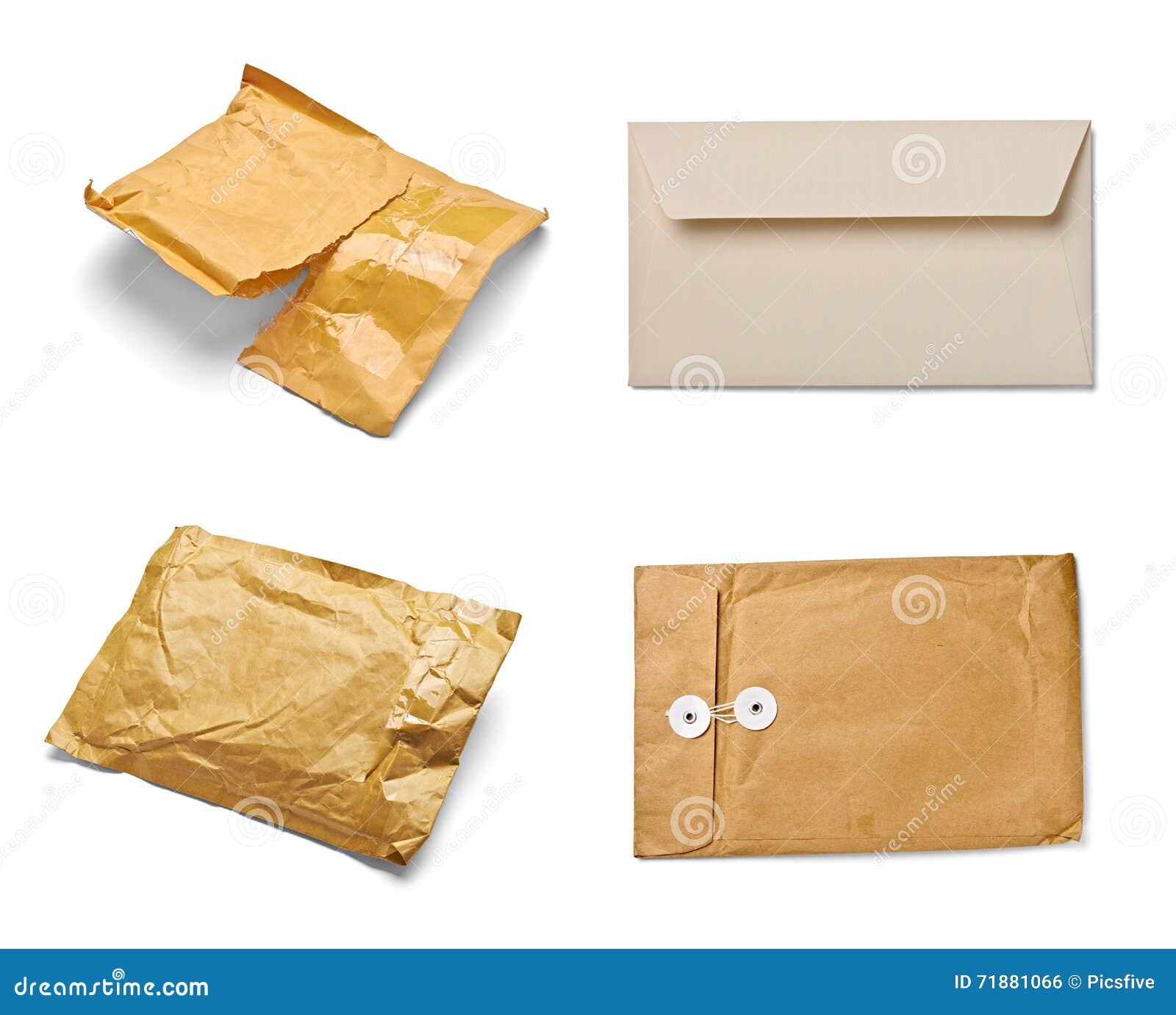 Mail Package Envelope Box Used Open Postal Stock Photo - Image of ...