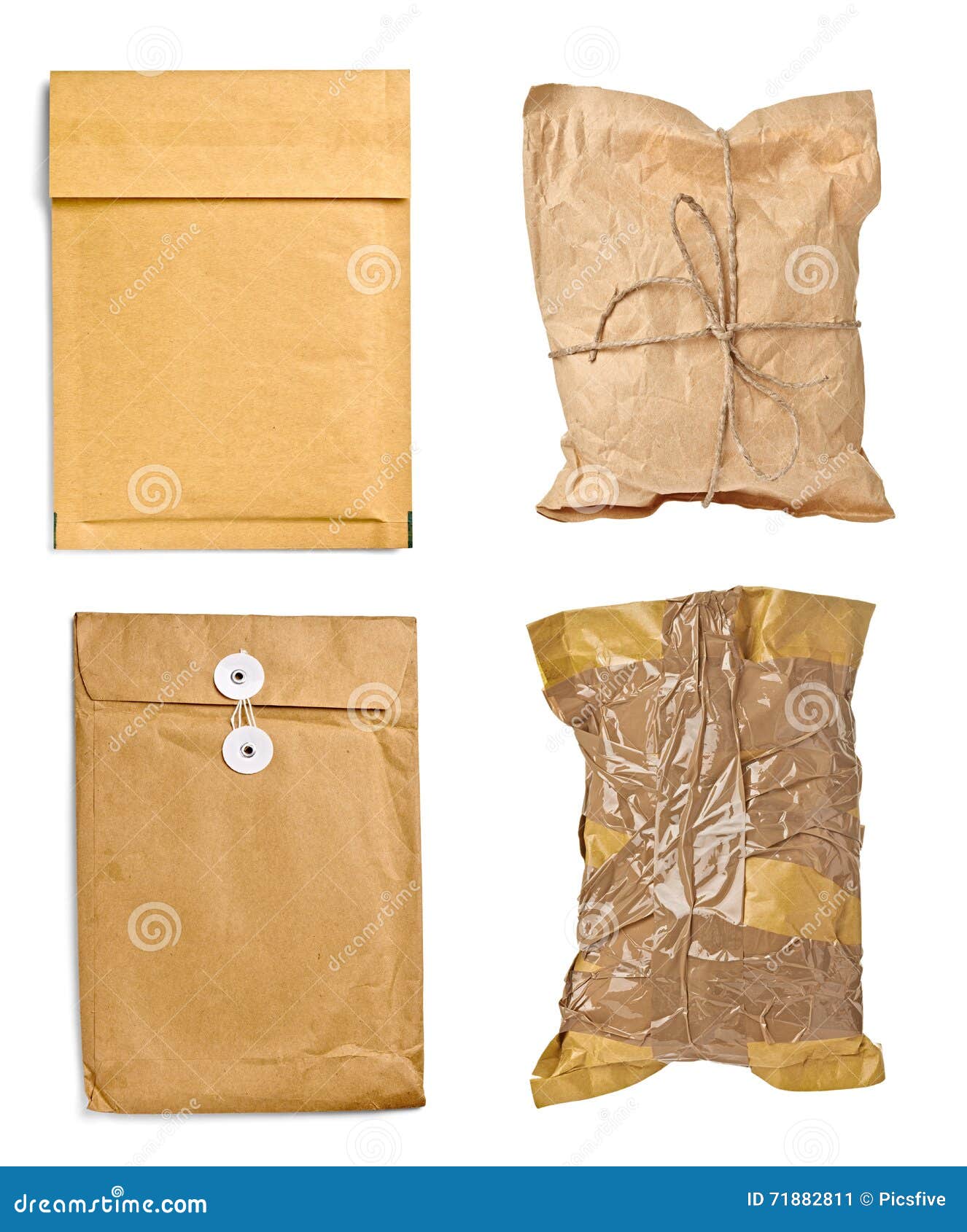 Mail Package Envelope Box Used Open Postal Stock Image - Image of ...