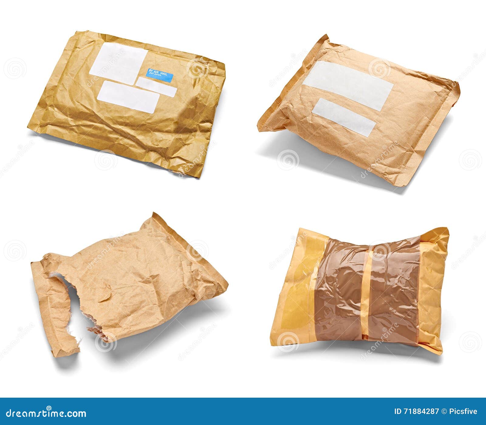 Mail Package Envelope Box Used Open Postal Stock Image - Image of ...