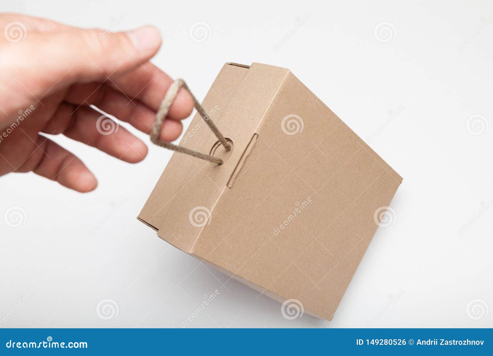 Mail Package in Hand, Cargo Box Container Stock Photo - Image of ...