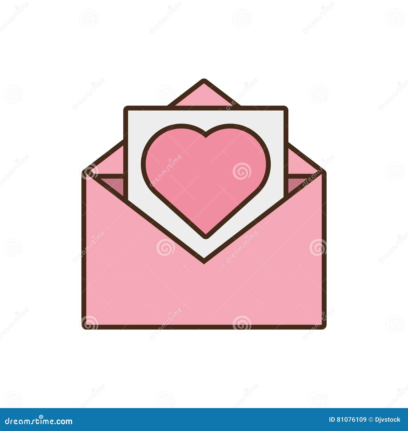 Mail Paper Heart Envelope Pink Icon Stock Vector - Illustration of mail ...