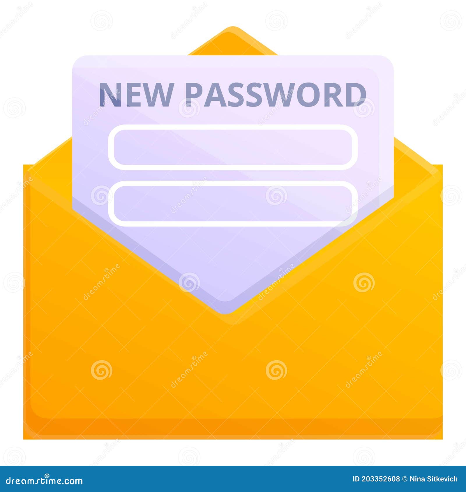 Mail Password Recovery Icon, Cartoon Style Stock Vector - Illustration ...